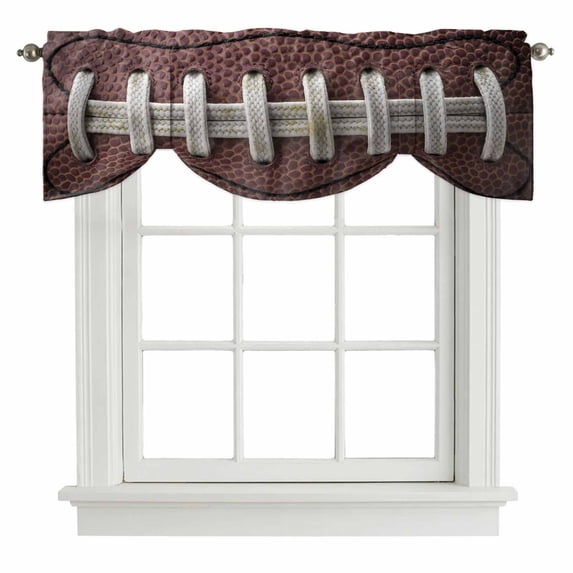 Rugby Texture Tie Up Valance Curtains Usa Sport Adjustable Light ...