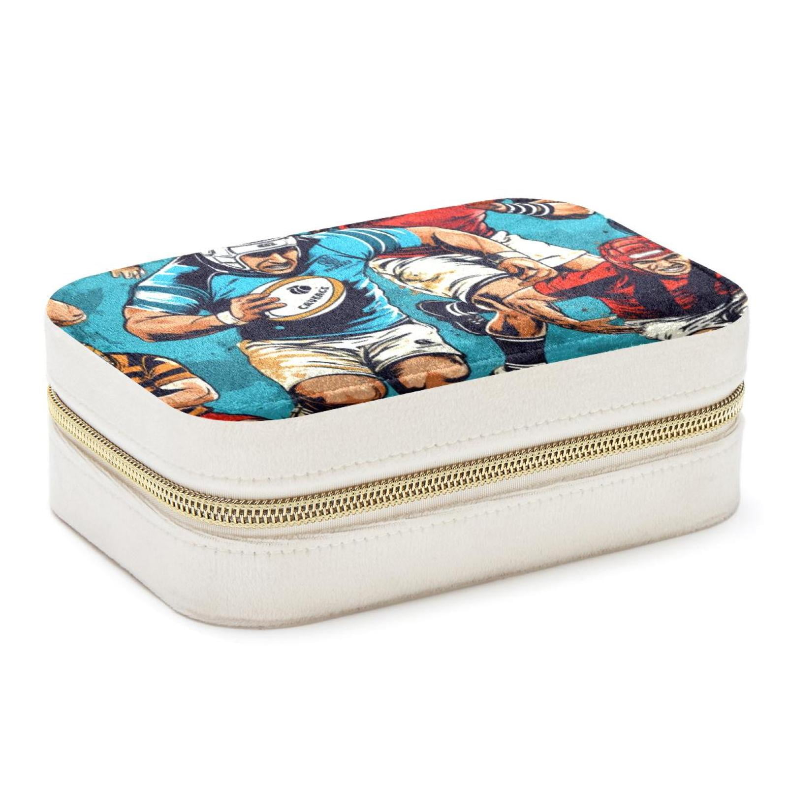 Rugby Velvet Portable Travel Organizer Box with Removable Compartment ...