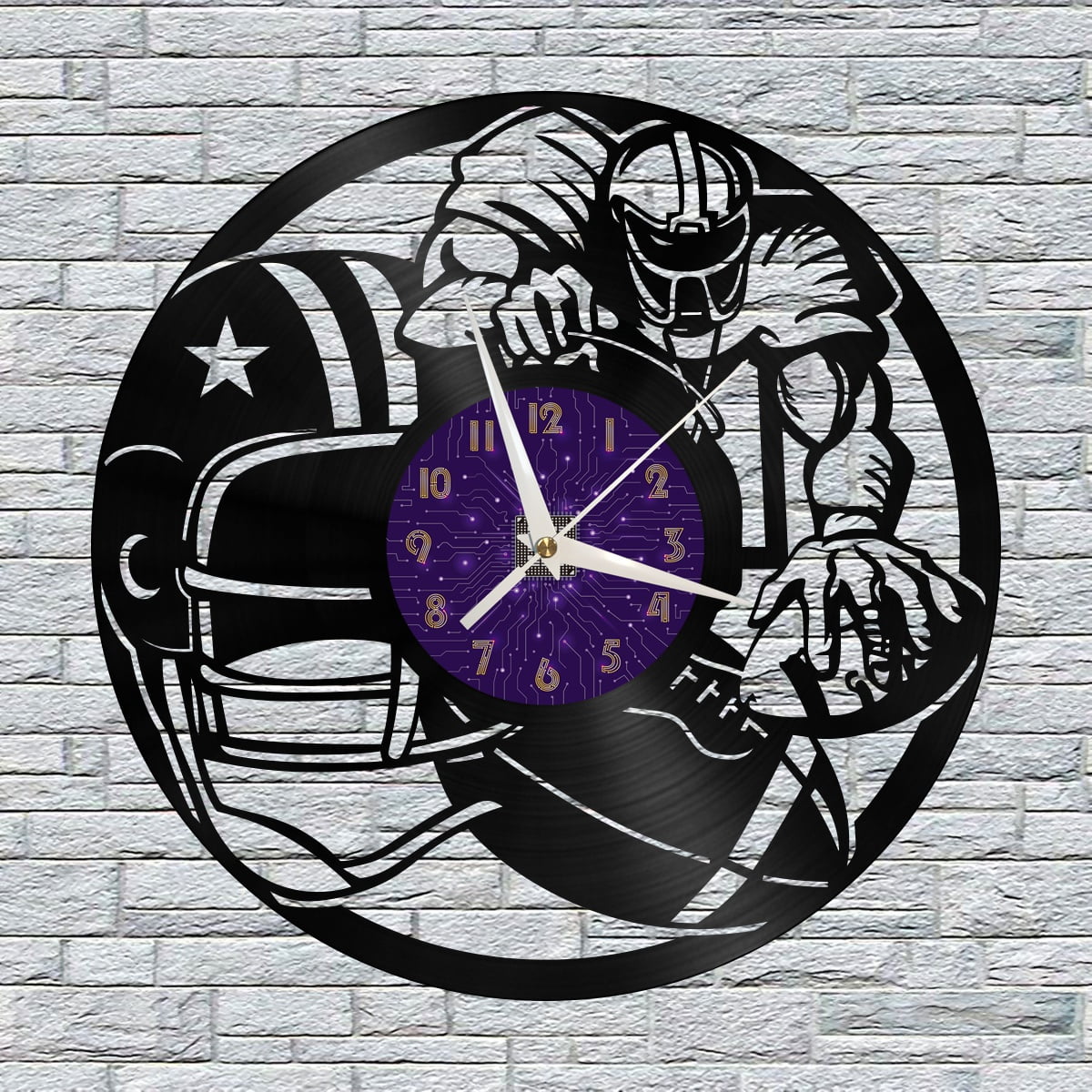 Rugby Vinyl Wall Clock, Vinyl Record Clock Wall Art Silent & Non ...