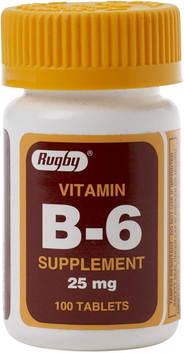 Rugby Vitamin B-6 25 mg. Tablets 100 ct. (Pack of 3) - Walmart.com
