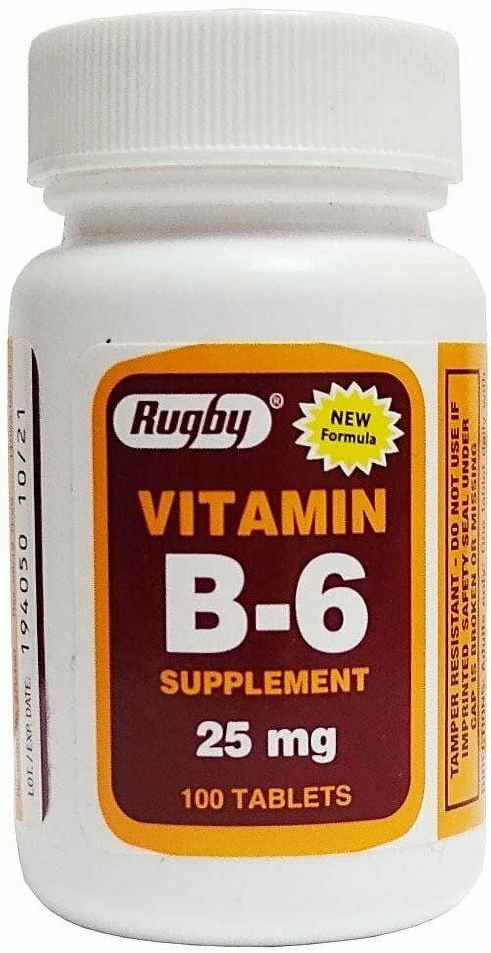 Rugby Vitamin B6 25mg Supplement Tablets Immune Health Support Tablets ...