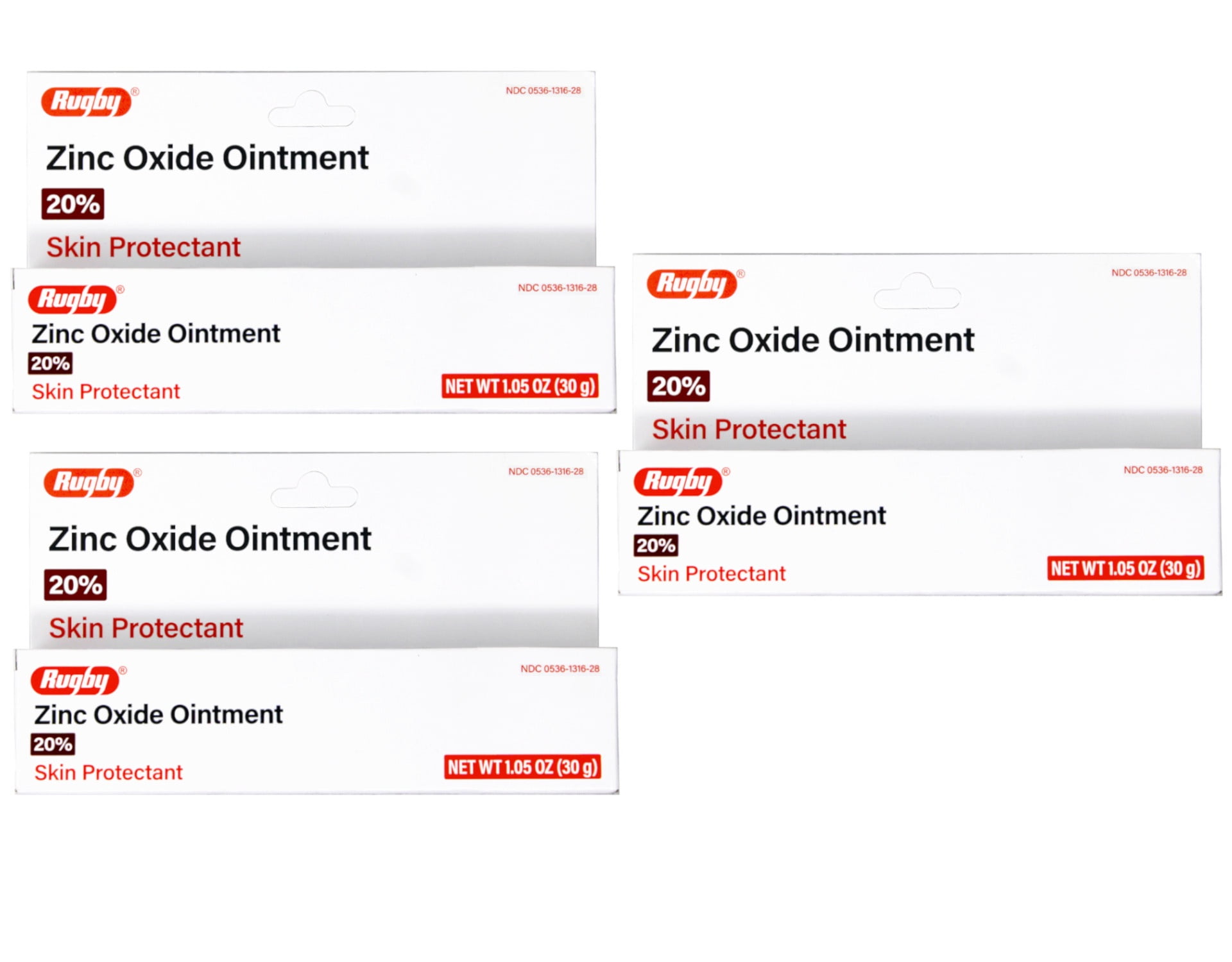 Rugby Zinc Oxide Ointment 20% Skin Protectant - 1.05 Oz - 3 Pack ...