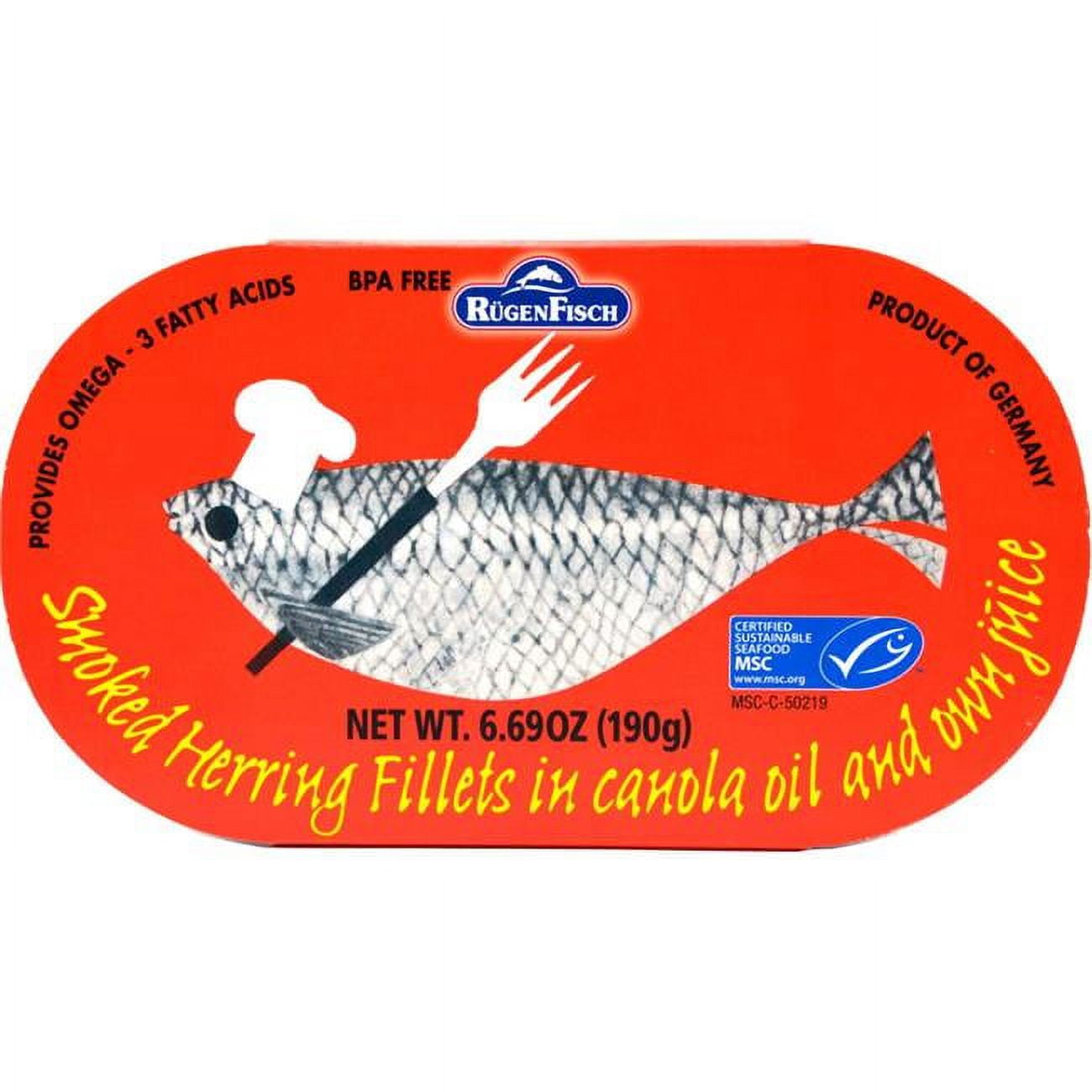 Rugen Fisch 7.05 oz Herring Fillets in Smoked Oil Retro Tin, Pack of 13 ...