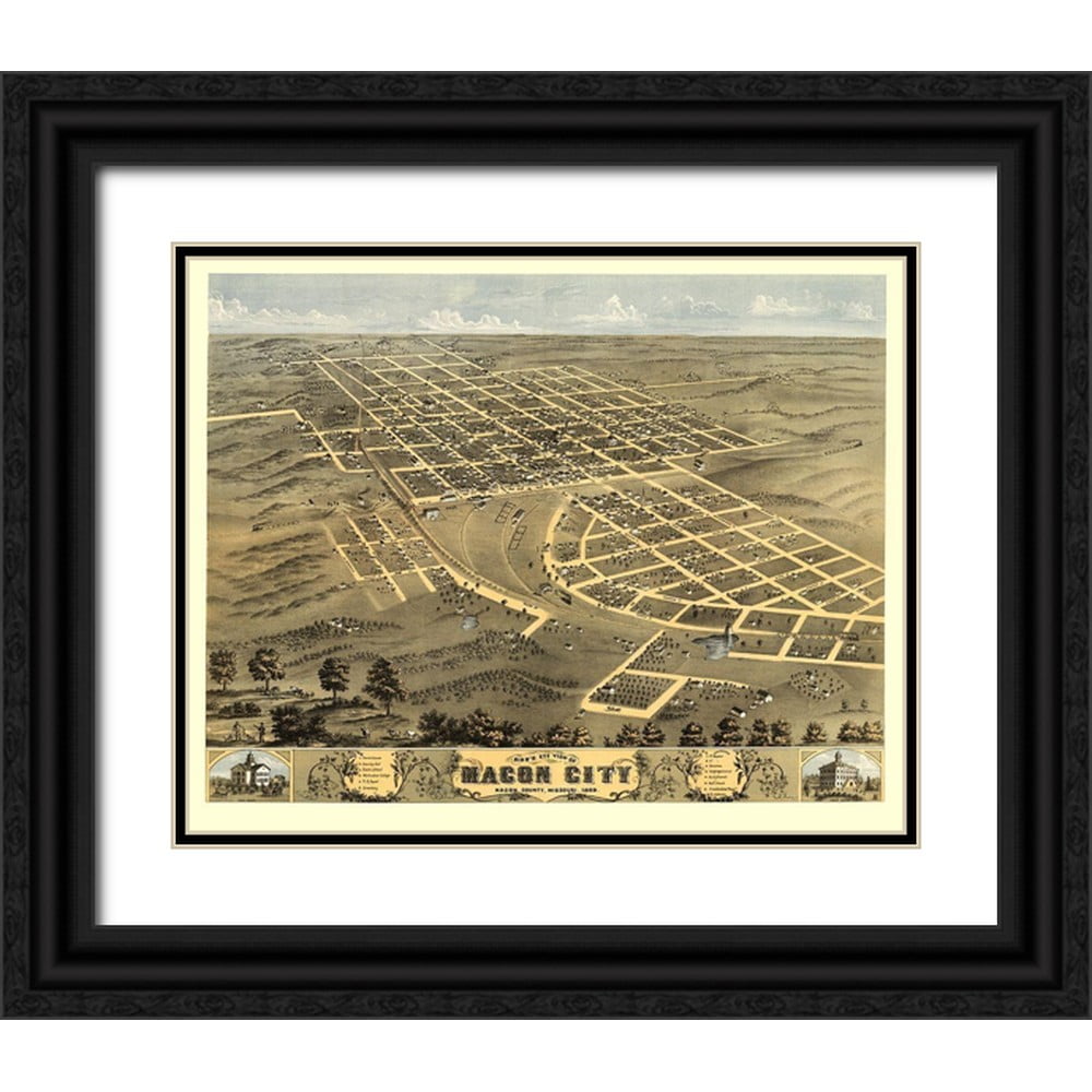 Ruger 14x12 Black Ornate Wood Framed with Double Matting Museum Art ...