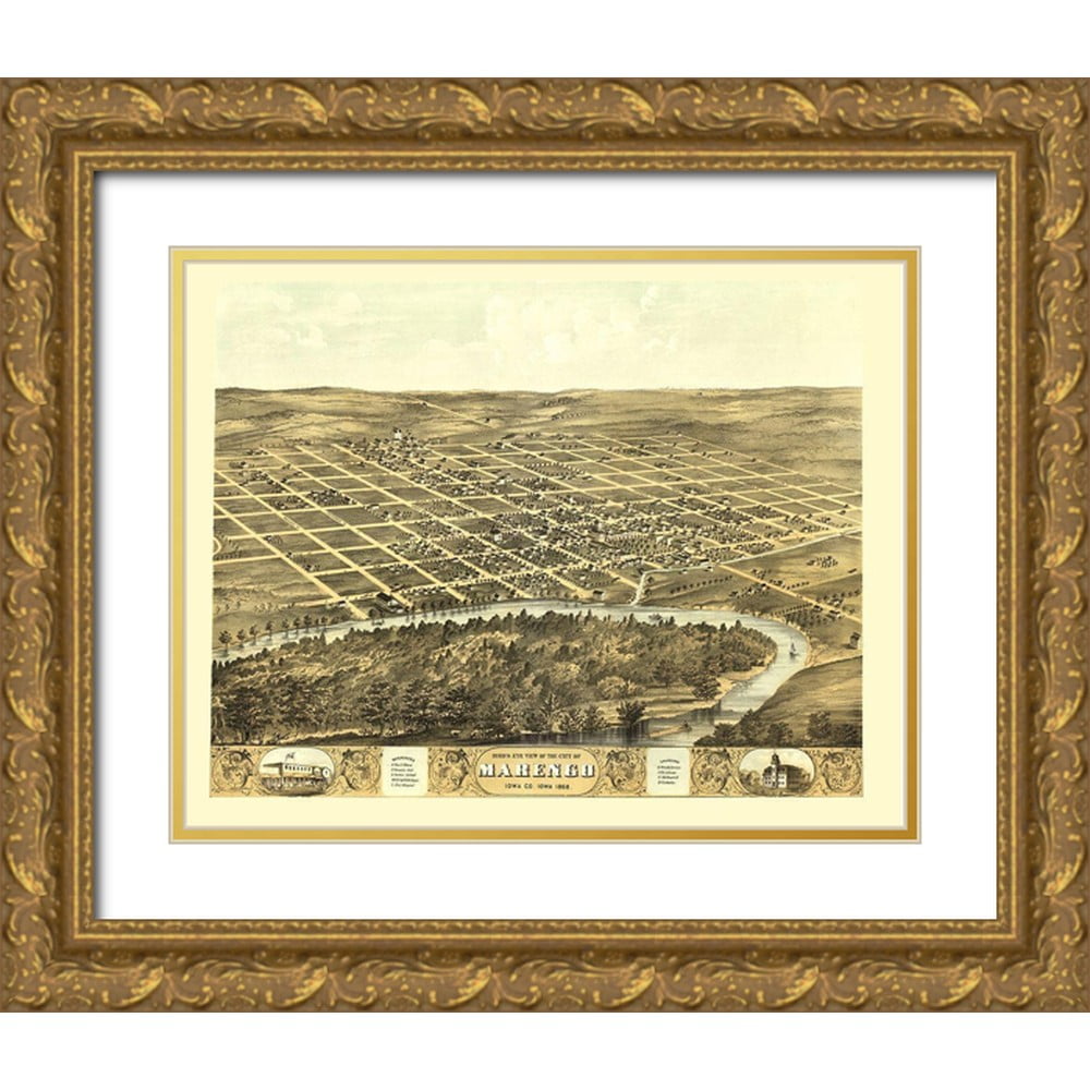 Ruger 14x12 Gold Ornate Wood Framed with Double Matting Museum Art ...