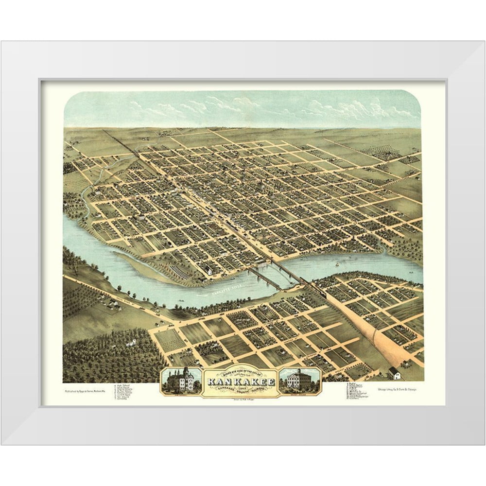 Ruger 14x12 White Modern Wood Framed Museum Art Print Titled - Kankakee ...