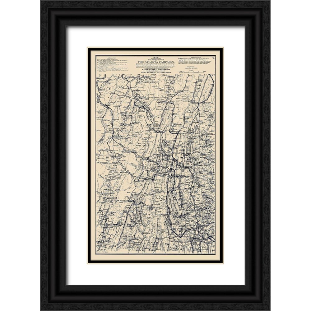 Ruger 21x32 Black Ornate Wood Framed with Double Matting Museum Art ...