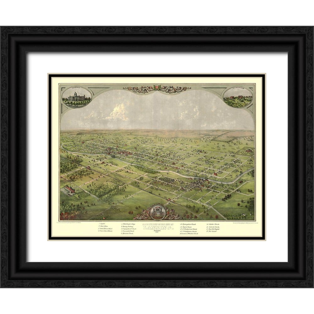 Ruger 24x19 Black Ornate Wood Framed with Double Matting Museum Art ...