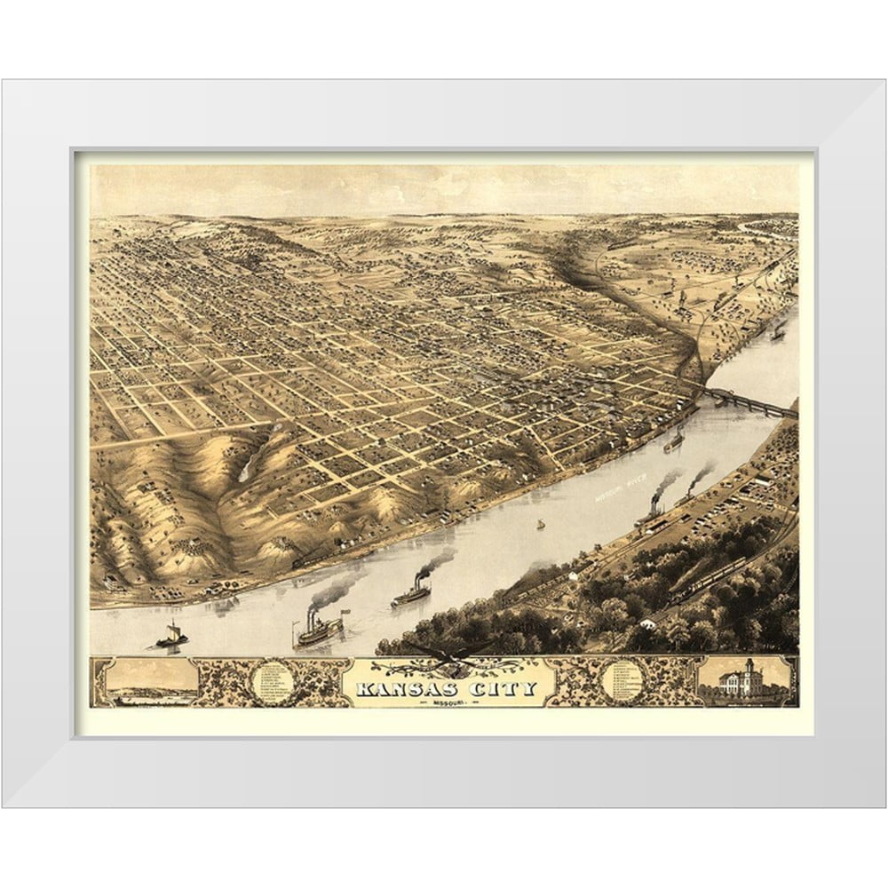 Ruger 32x26 White Modern Wood Framed Museum Art Print Titled - Kansas ...