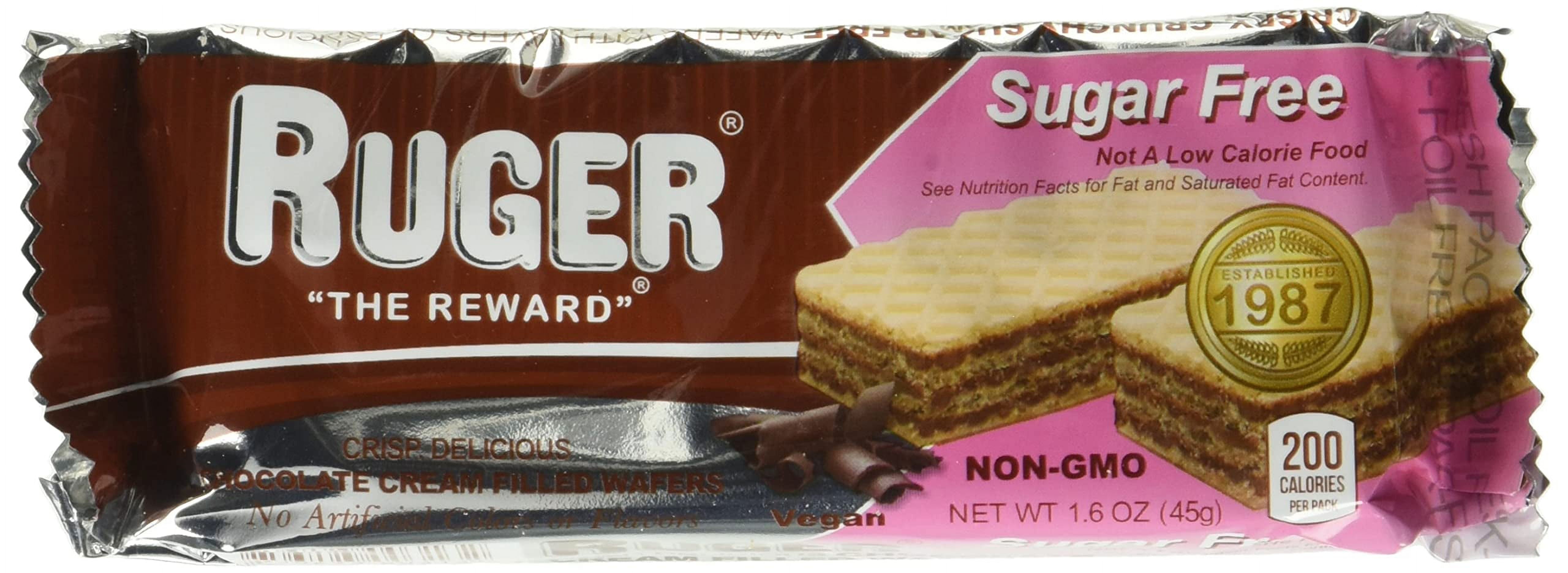 Ruger Chocolate Wafers, Sugar SAF21 Free, Vegan, 1.6 Ounce (Pack of 12 ...