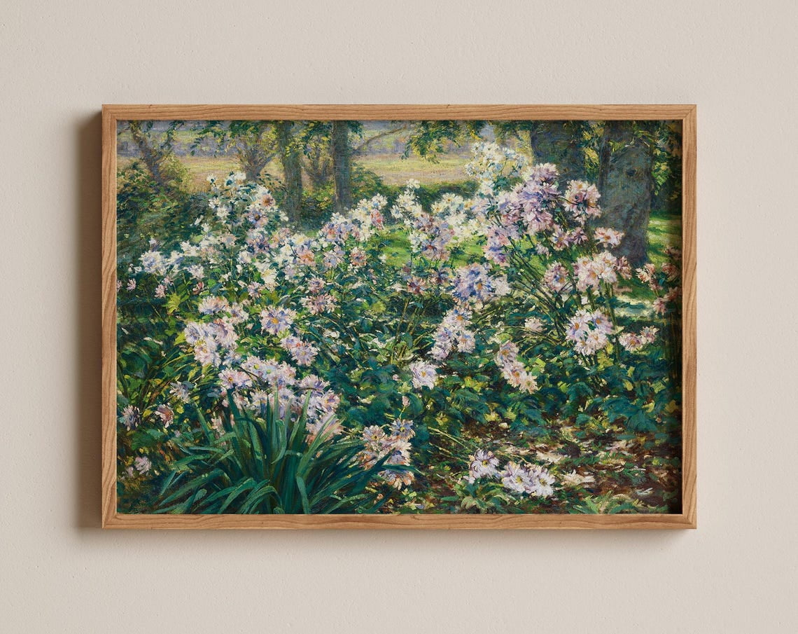 Ruger Donoho Windflowers, Vintage Garden Pond Print, Botanical ...