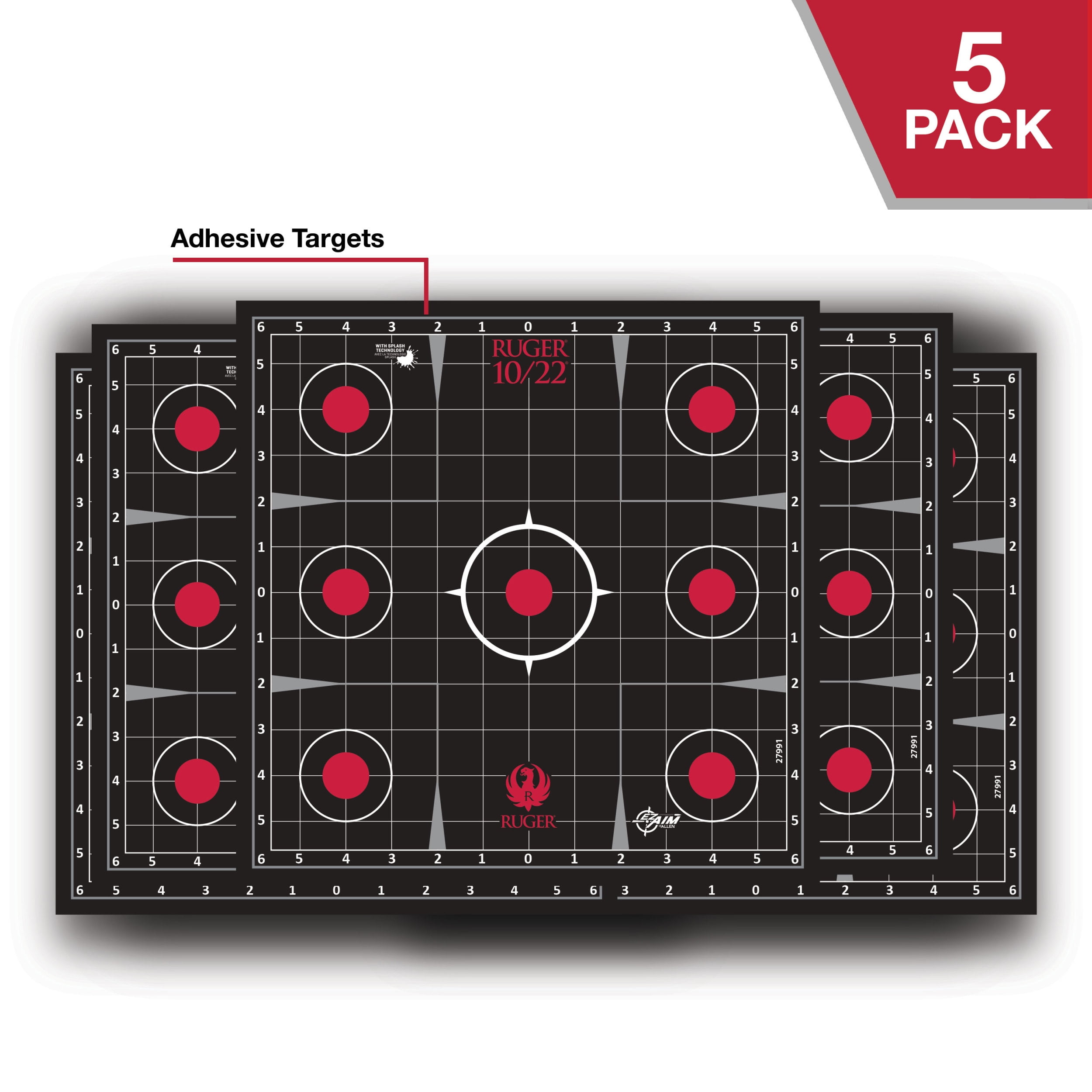 Ruger Splash Sight-in Paper Shooting Target, 12.5" Square, 5-Pack, Black, 27991 - Walmart.com
