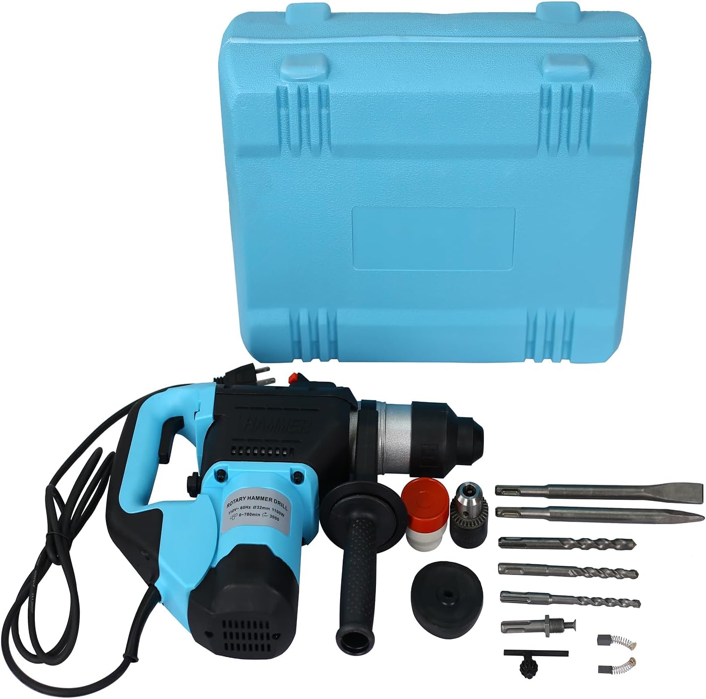 Rugerasy 1100W Rotary Hammer Set with 3 Functions,Rotary Hammer Drill ...