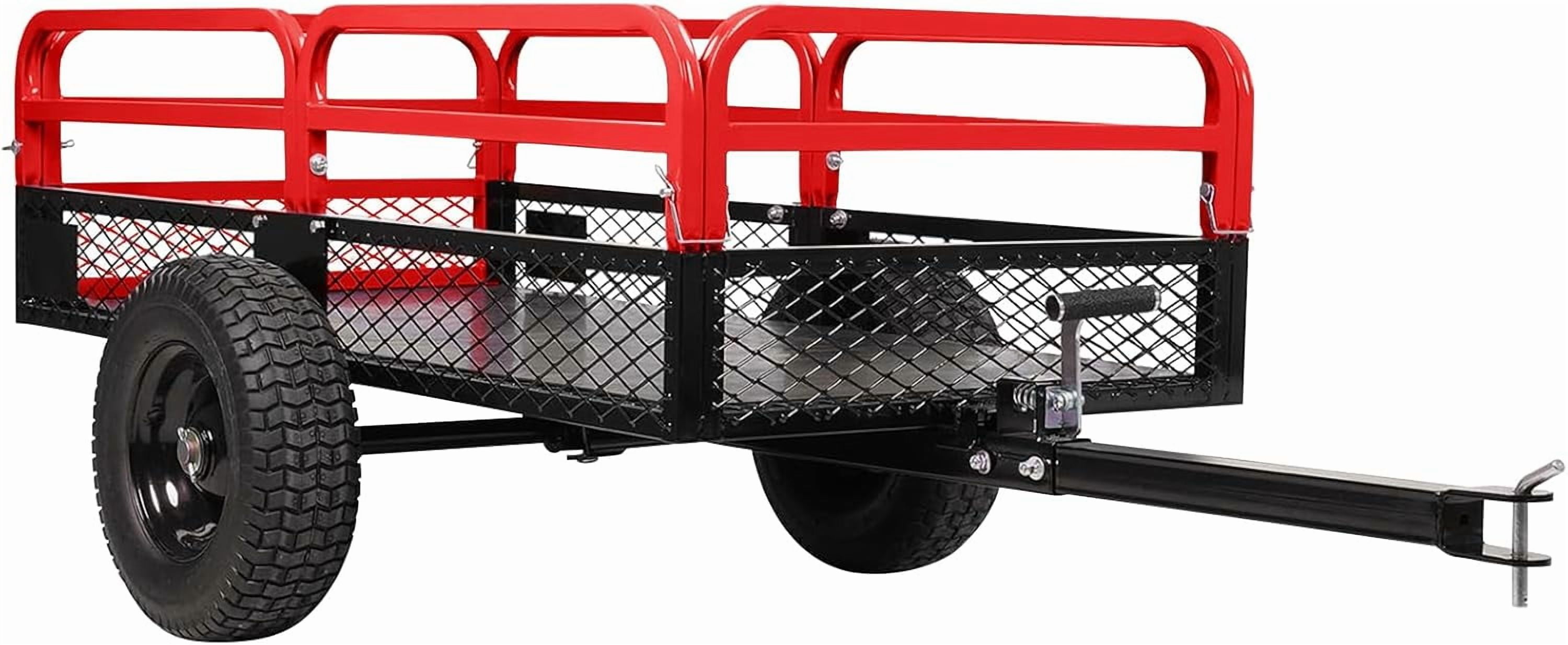 Rugerasy 1500Lbs Heavy-Duty Steel Dump Garden Trailer, Multi-Purpose ...