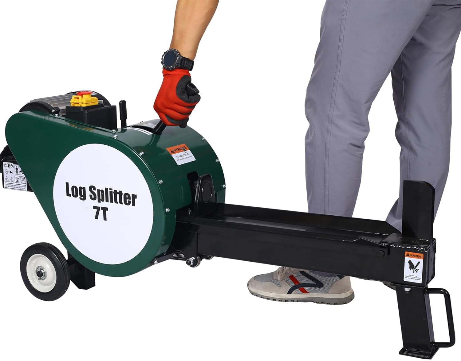 Rugerasy 20-inch 7-Ton Electric Log Splitter,2HP 16A Double Flywheel ...