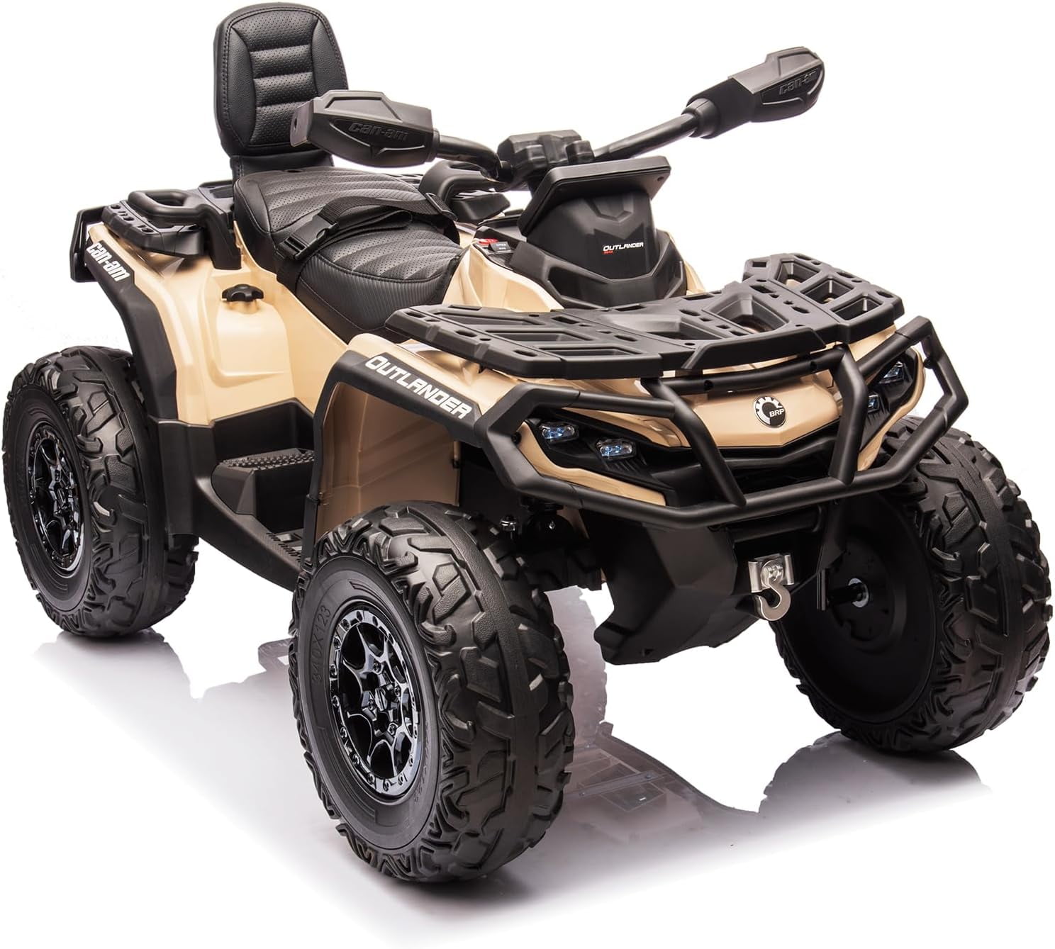 Rugerasy 24V 4WD 2-Seater Electric Ride-On ATV with Leather Seats ...
