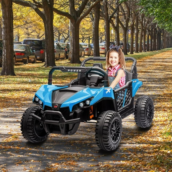 Rugerasy 24V 4WD Ride on Truck Car,2-Seater Electric Truck with Parent ...