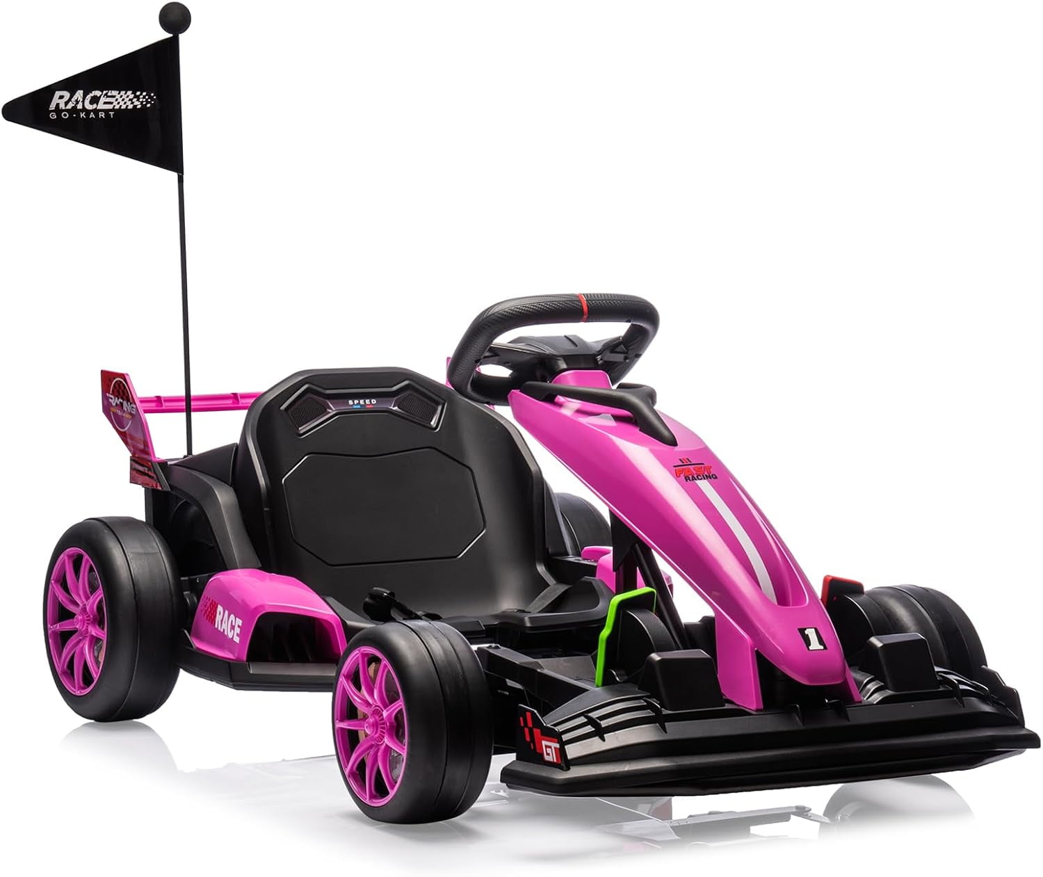 Rugerasy 24V Electric Drift Kart for Kids,Ride Car with Adjustable Seat ...