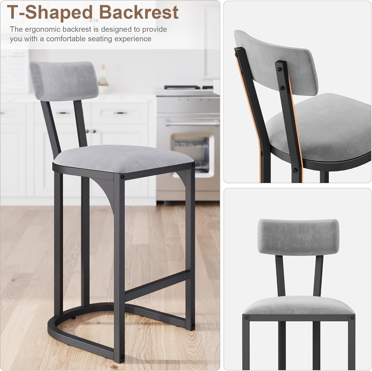 Rugerasy 2PC Island Chairs for Dining Table,Bar Stools Counter Height ...