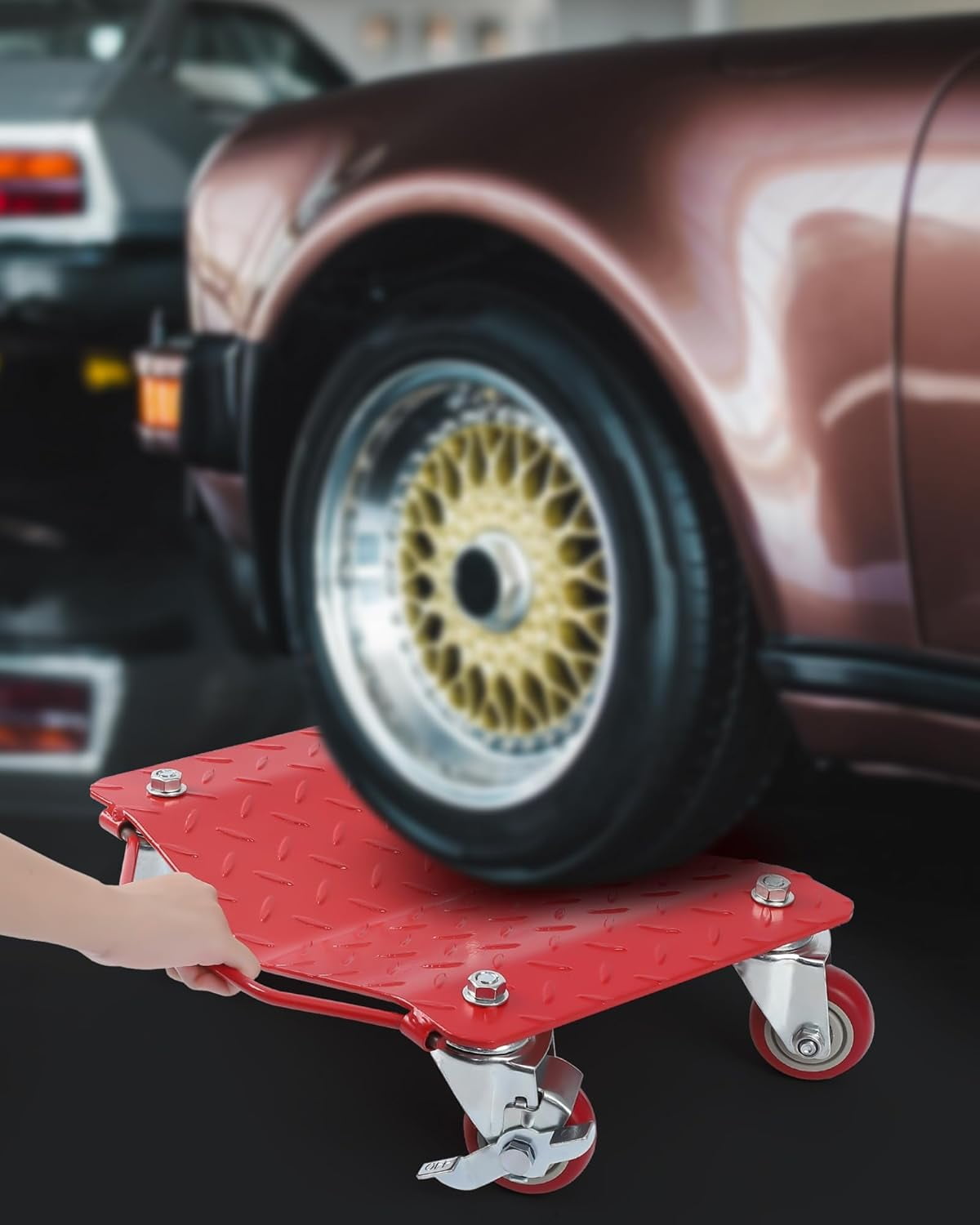 Rugerasy 2PC Wheel Dolly,3000LBS Capacity Car Dolly Wheels Cart Moving ...