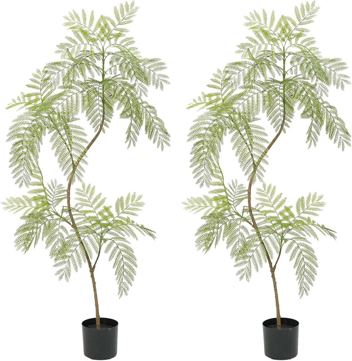 Rugerasy 2Pcs Artificial Jacaranda Tree 5.6ft, Lifelike Faux Tree with ...