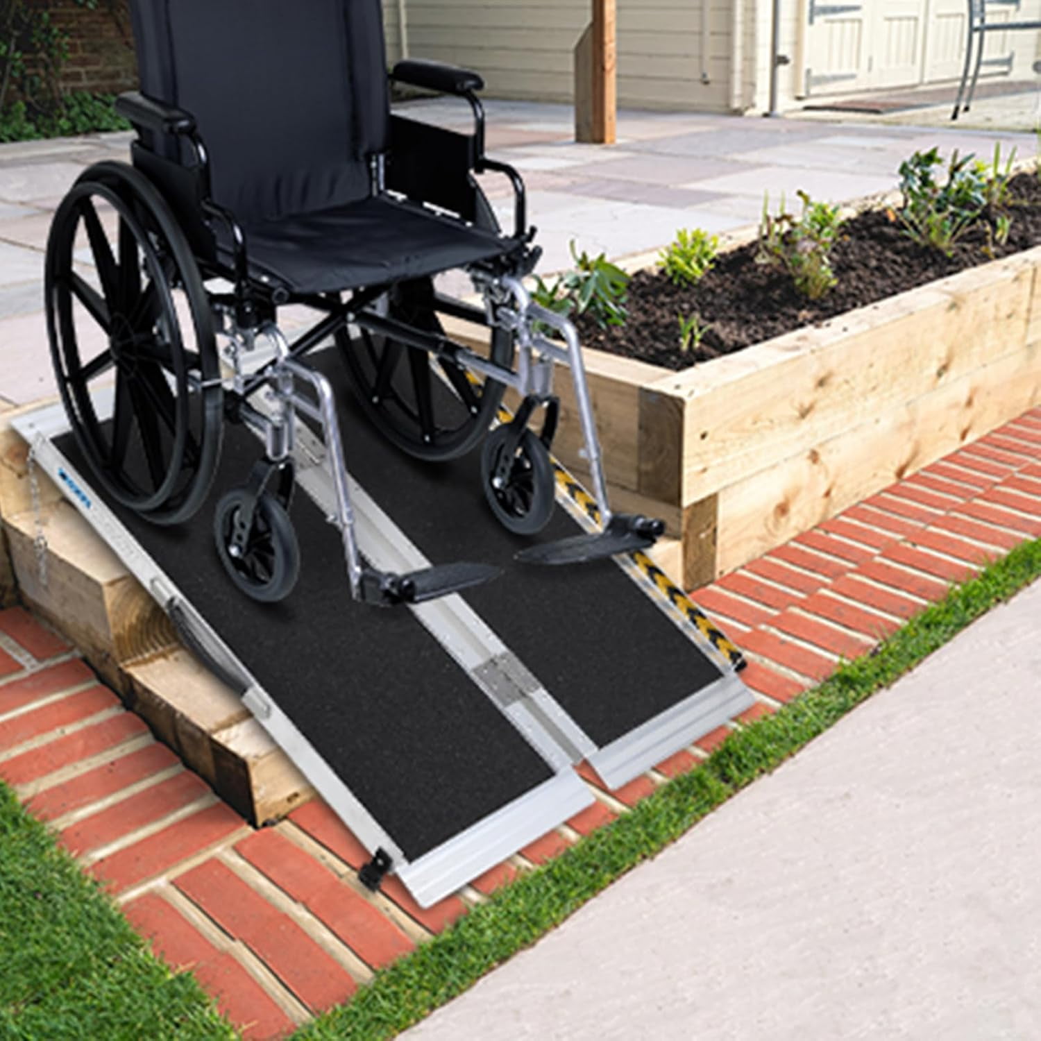 Rugerasy 4FT Aluminum Handicap Ramps for Steps,Capacity Foldable ...