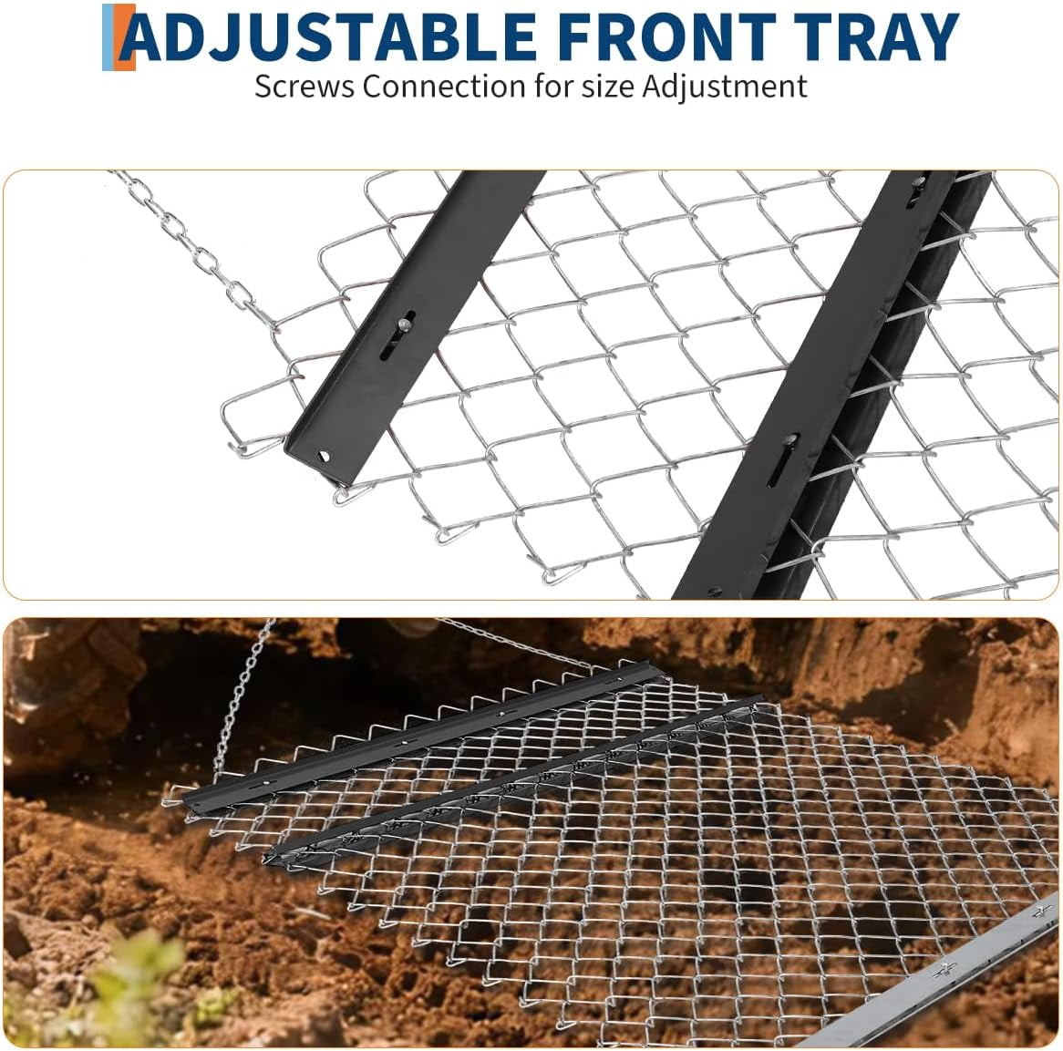 Rugerasy 4FT x 5FT Drag Chain Harrow for Agriculture,Landscape Leveling ...
