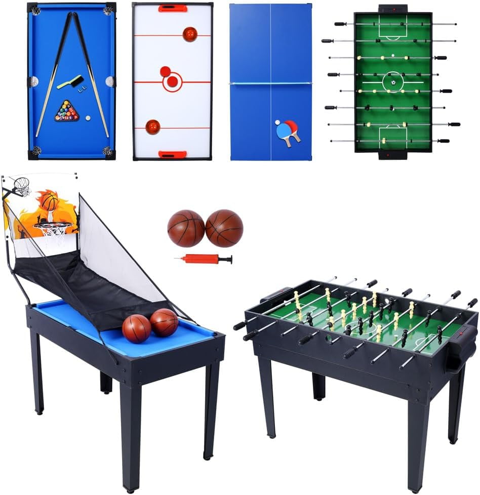 Rugerasy 5-in-1 Outdoor Multi Game Table,Combo Game Table,Hockey/Soccer ...