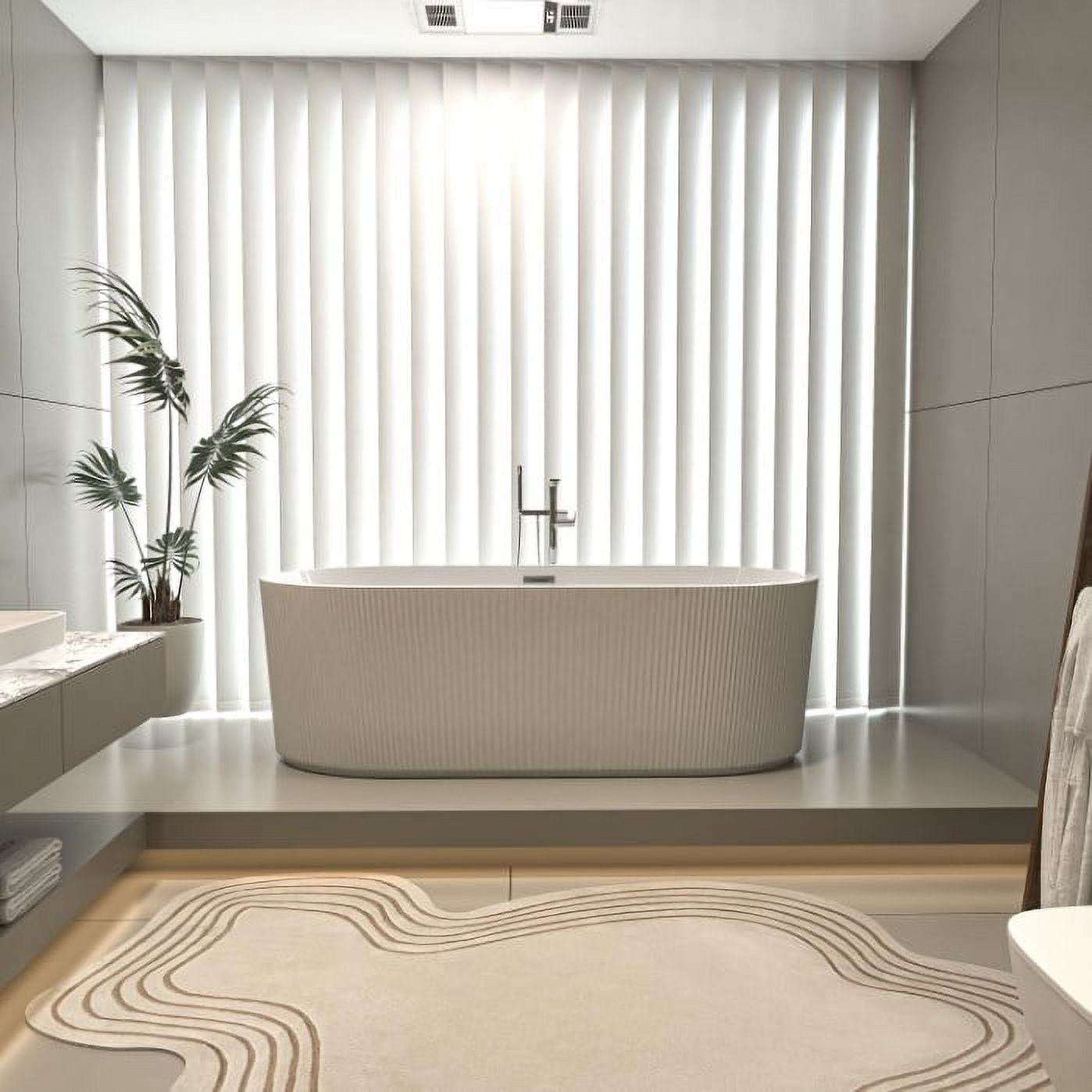 Rugerasy 59" Acrylic Freestanding Contemporary Soaking Tub, Modern ...