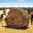 Rugerasy 5x5 FT Large Round Bale Hay Net,Heavy Gauge Knotless Slow Feed ...