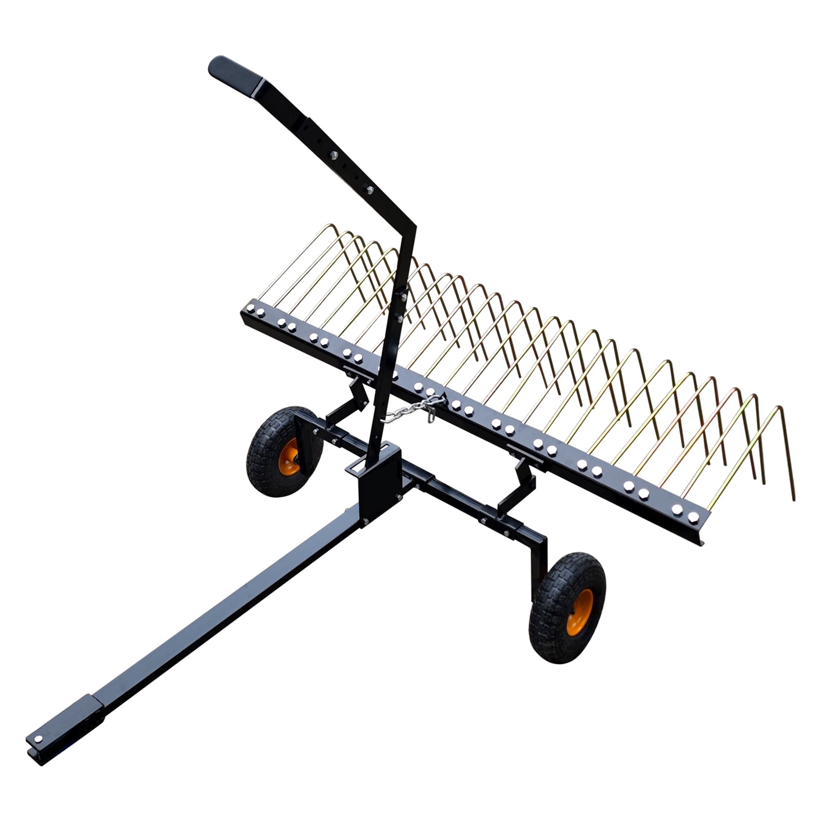 Rugerasy 60 Inch Landscape ATV Rake Tow Behind Steel with 12 Inch ...