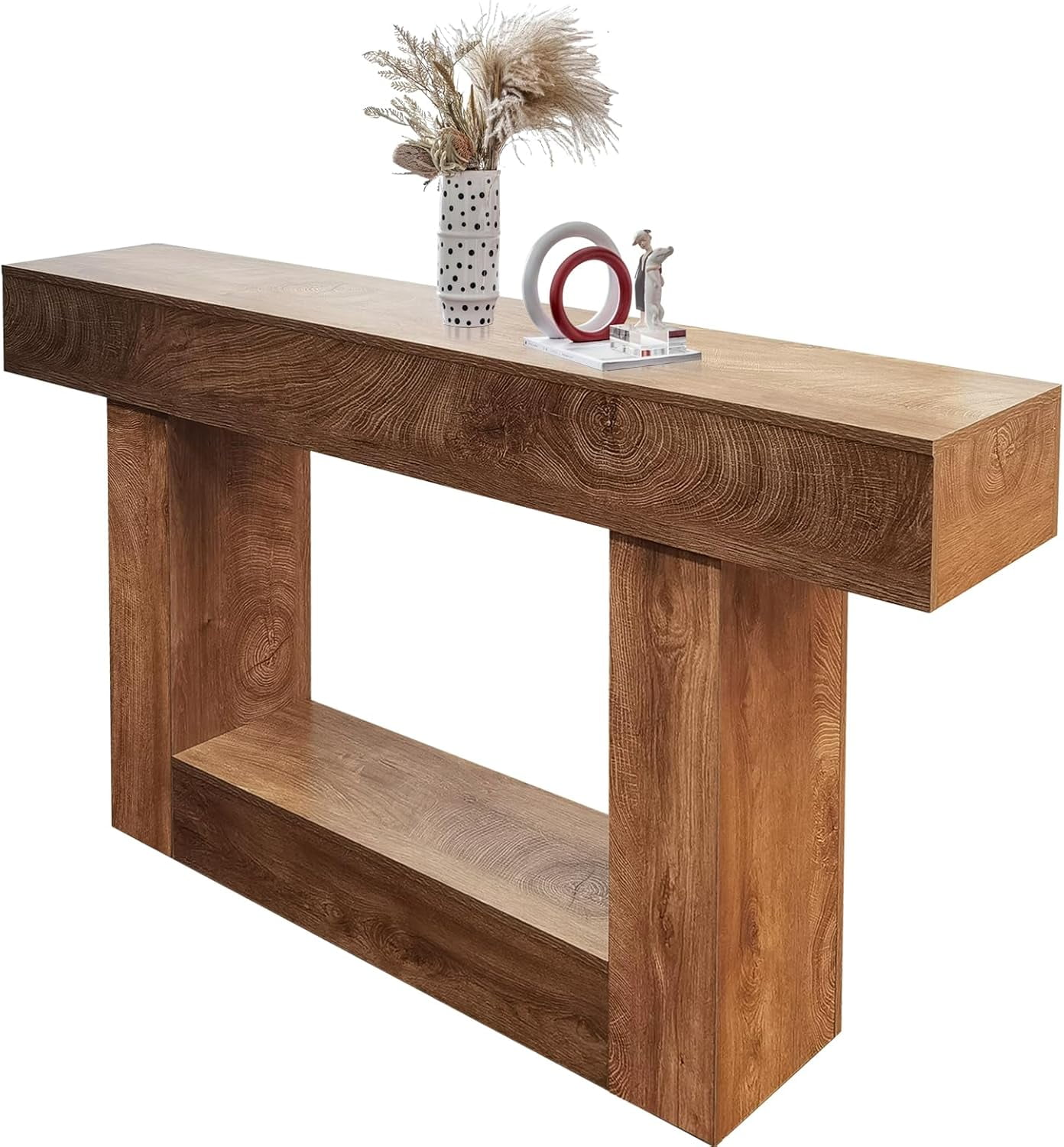 Rugerasy 63Inch Long Console Table for Entryway,Wood Rectangular Sofa Table Behind The Couch ...