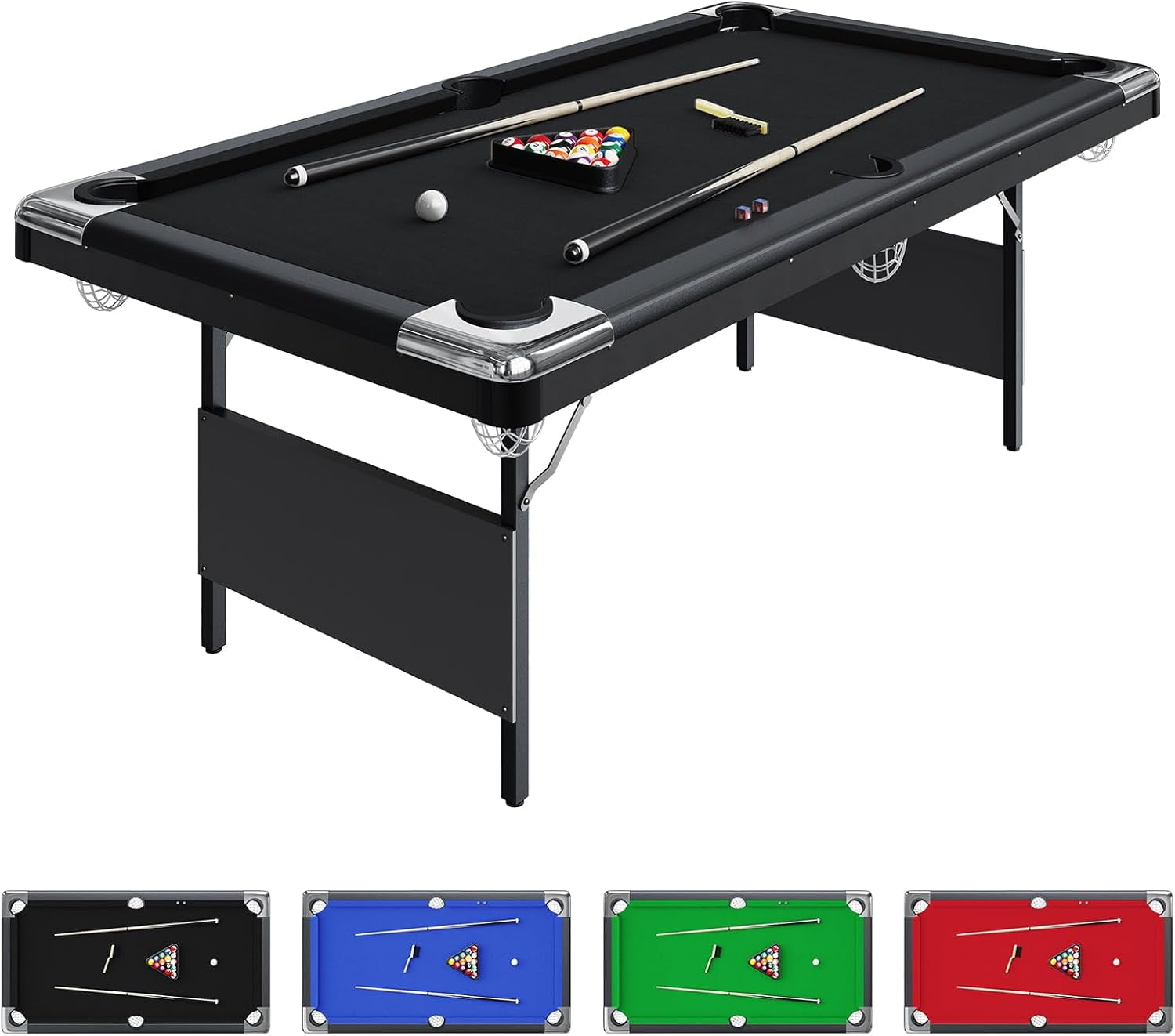 Rugerasy 7 inch Billiard Table,3 in 1 Folding Portable Pool Table Set ...