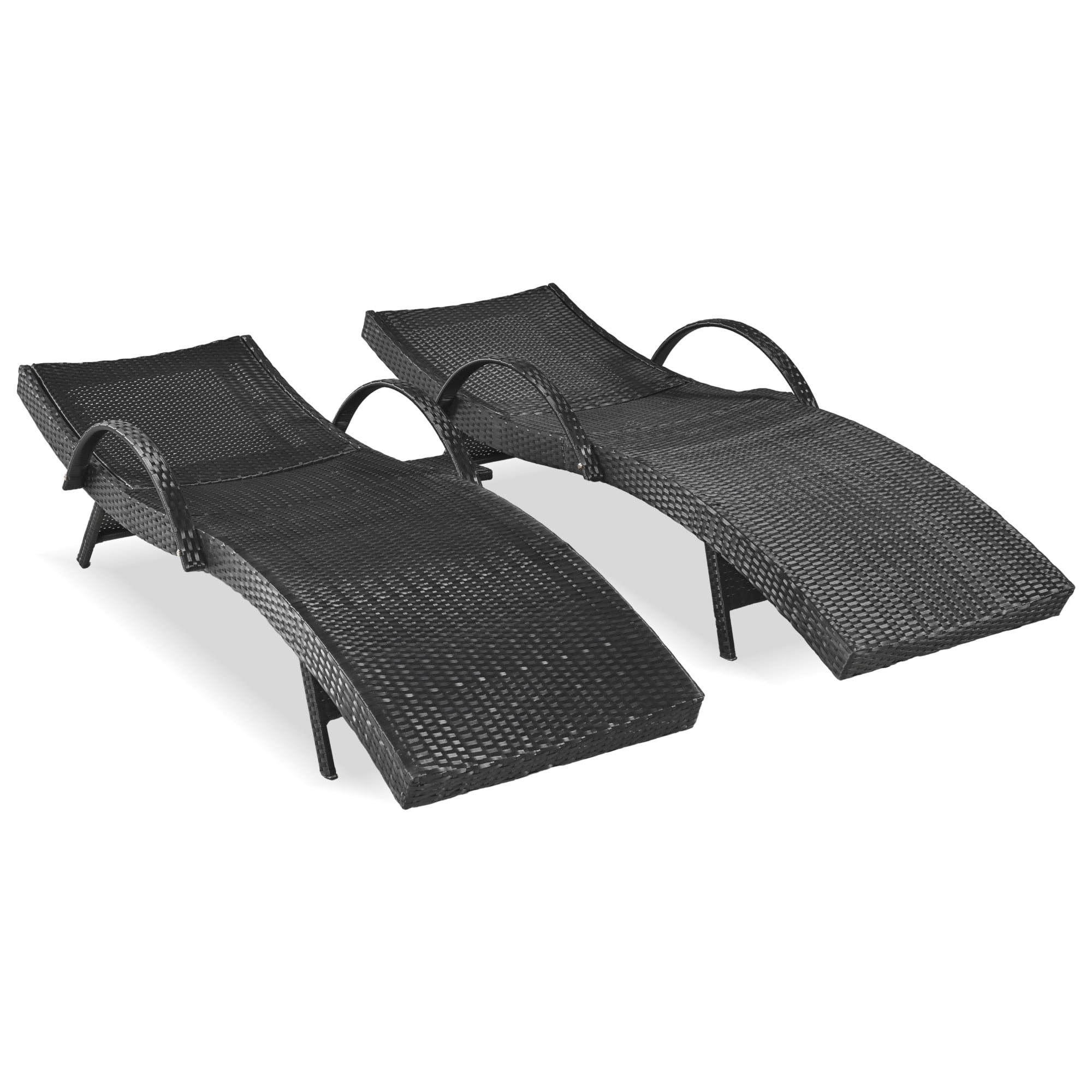 Rugerasy 80'' Reclining Chaise Lounge Chairs Set Of 2, Outdoor Wicker ...