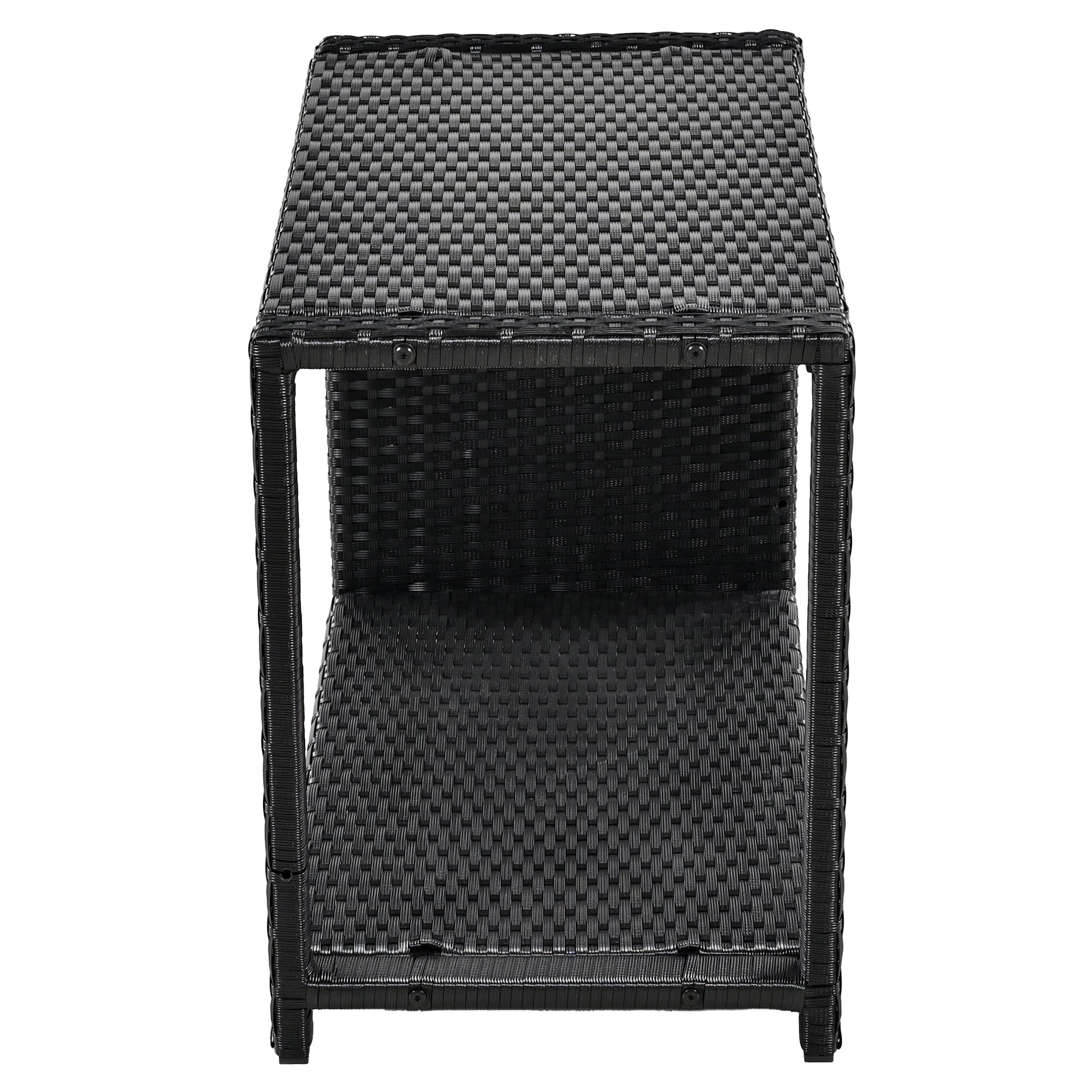 Rugerasy Gray Iron Quadrangle Outdoor Wicker Sofa Set with Storage ...