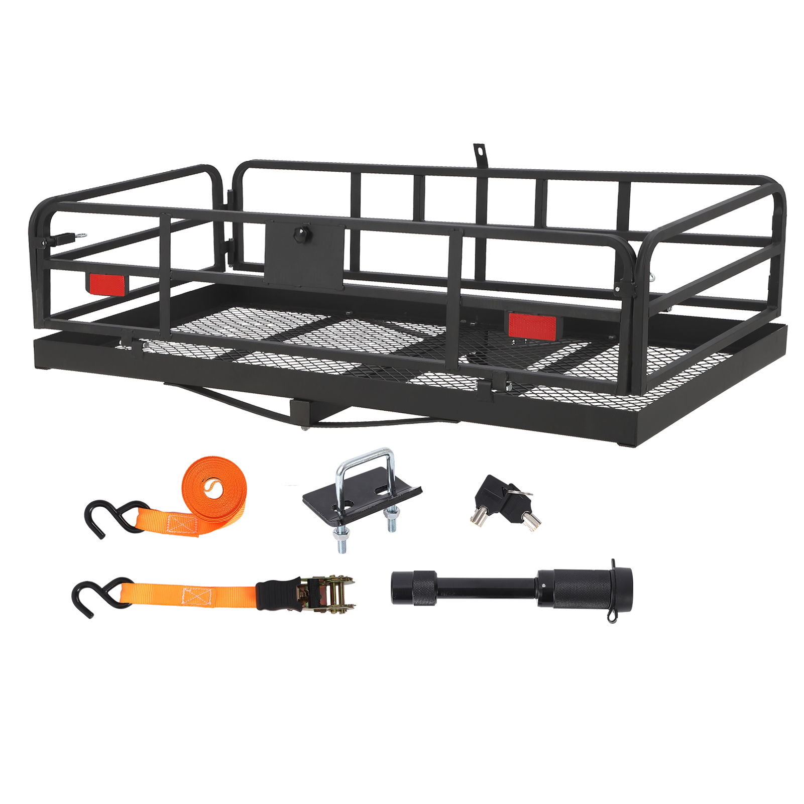 Rugerasy Hitch Cargo Carrier 60" x 24" x 14", 500LBS, Folding Vehicle ...