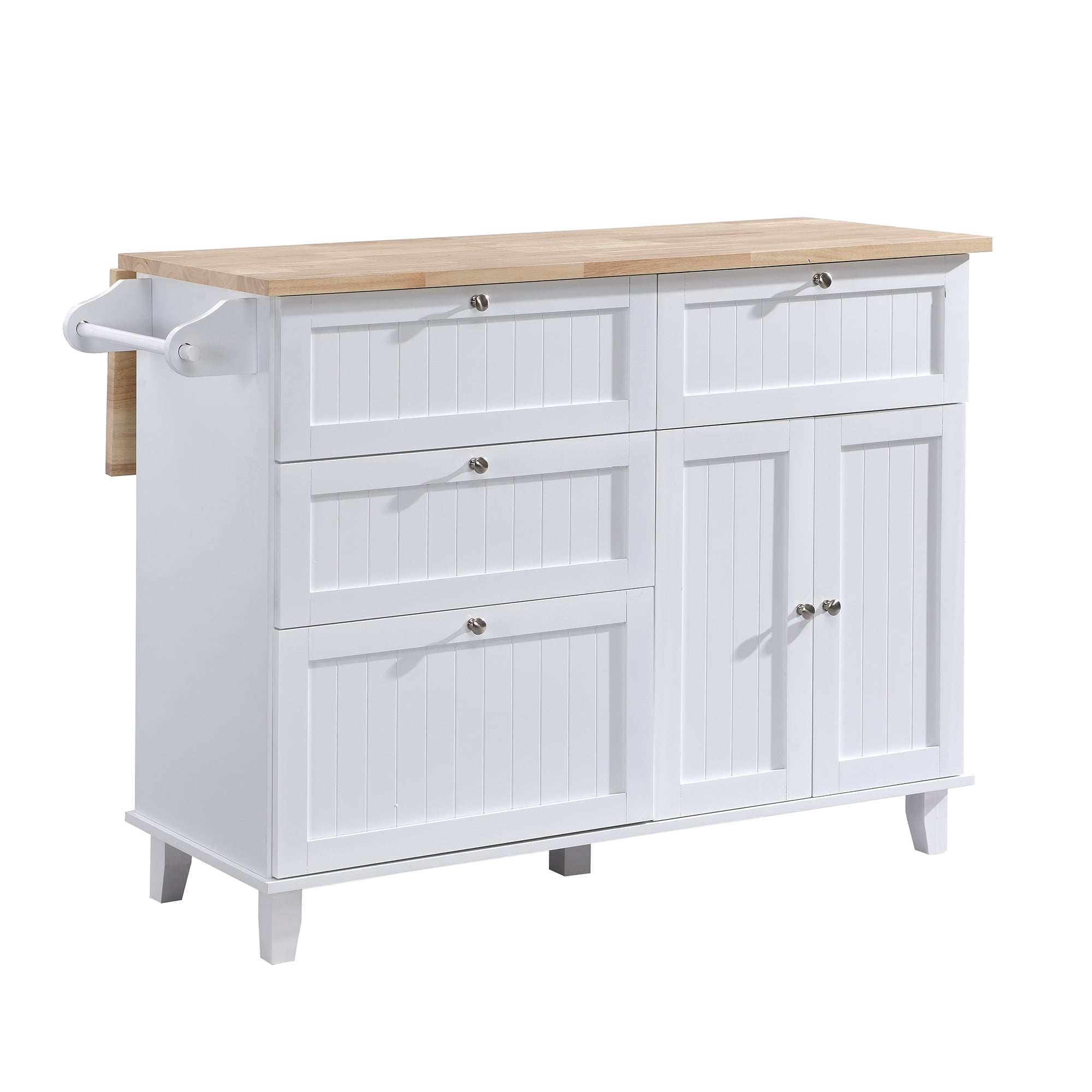 Rugerasy Kitchen Island Set With 2 Stools Adjustable Shelf Spacious ...
