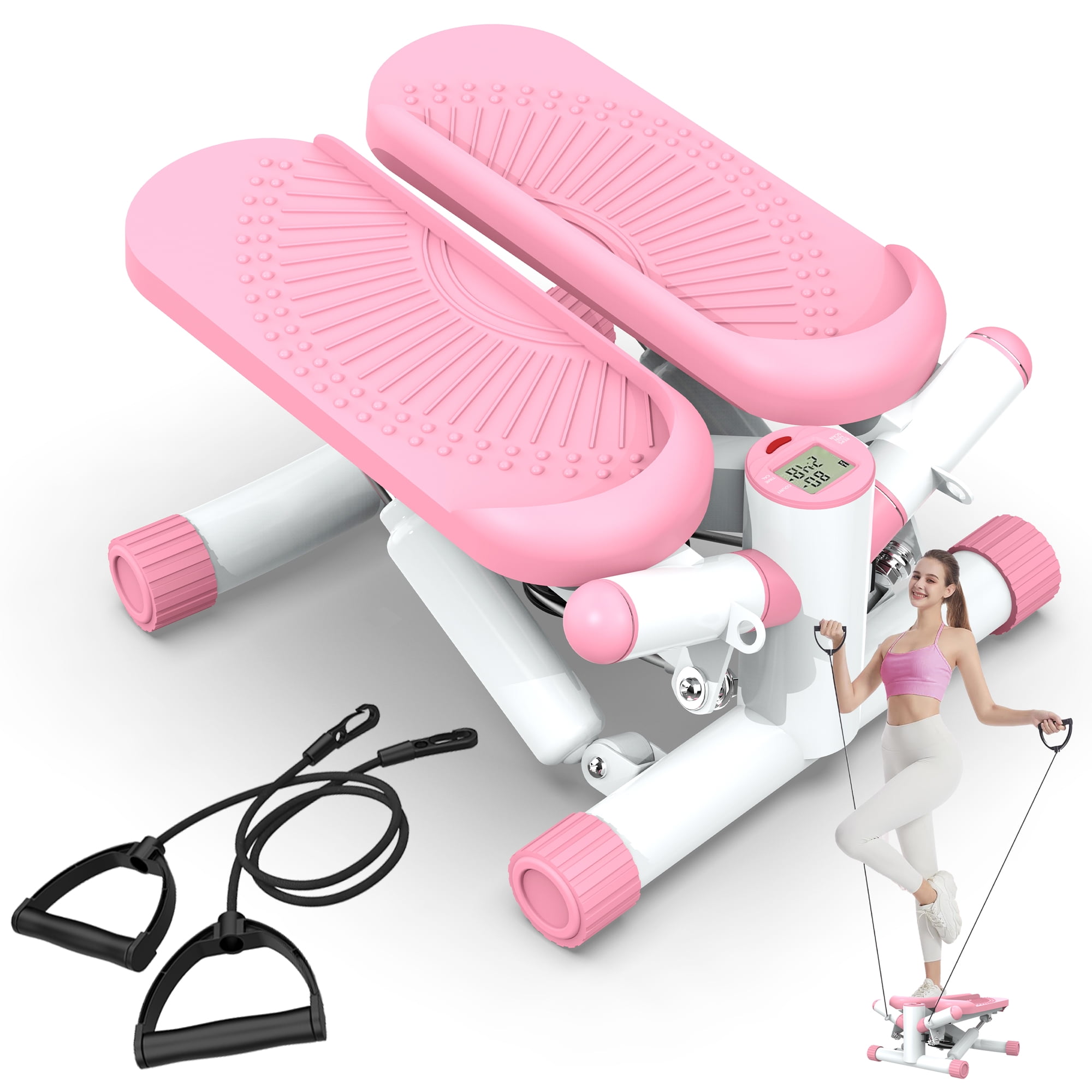 Rugerasy Mini Twist Stepper With Resistance Bands, Mini Stair Stepper ...