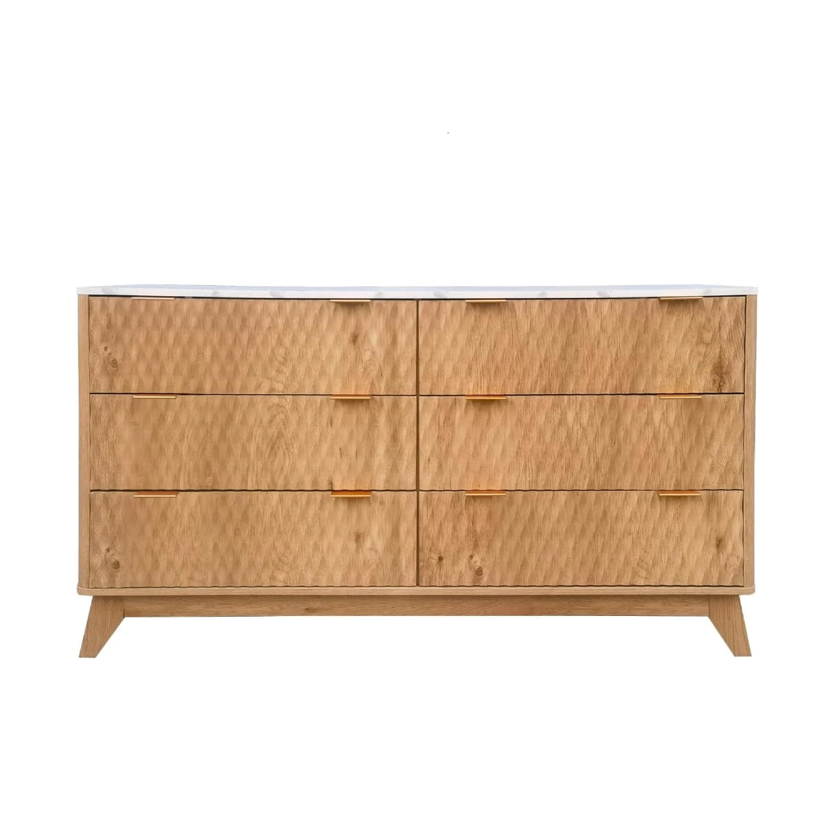 Rugerasy Modern Drawers with Faux Marble Top,6 Drawer Dresser, Curved ...