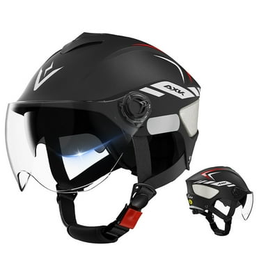 Men Women Half Helmet, Eye And Face Protection Dual Lens, Quick Release ...