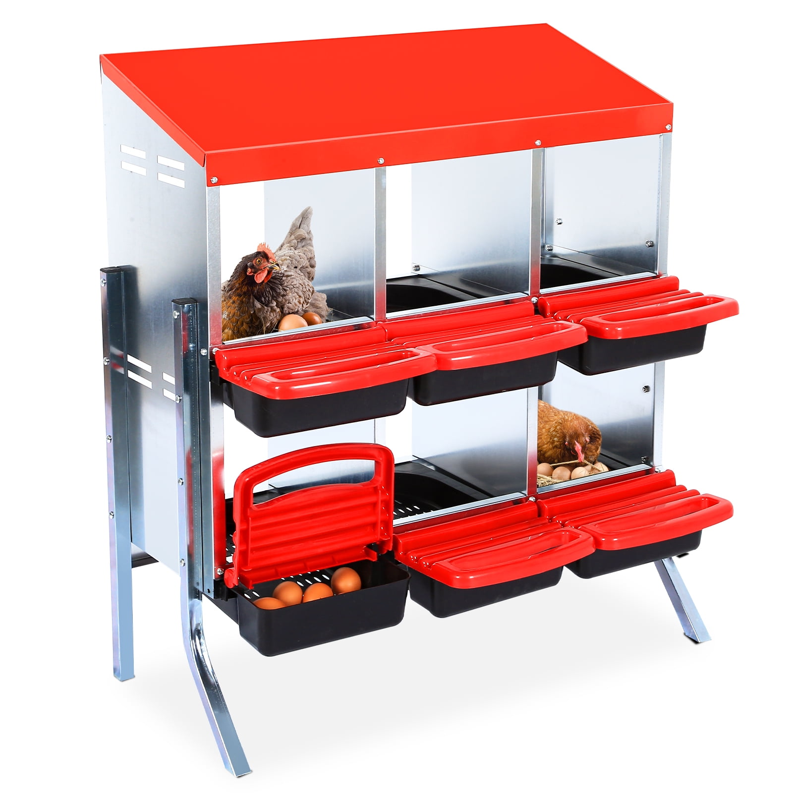 Rugerasy Nesting Boxes for Chickens, 6/8/10 Compartment Chicken Egg ...
