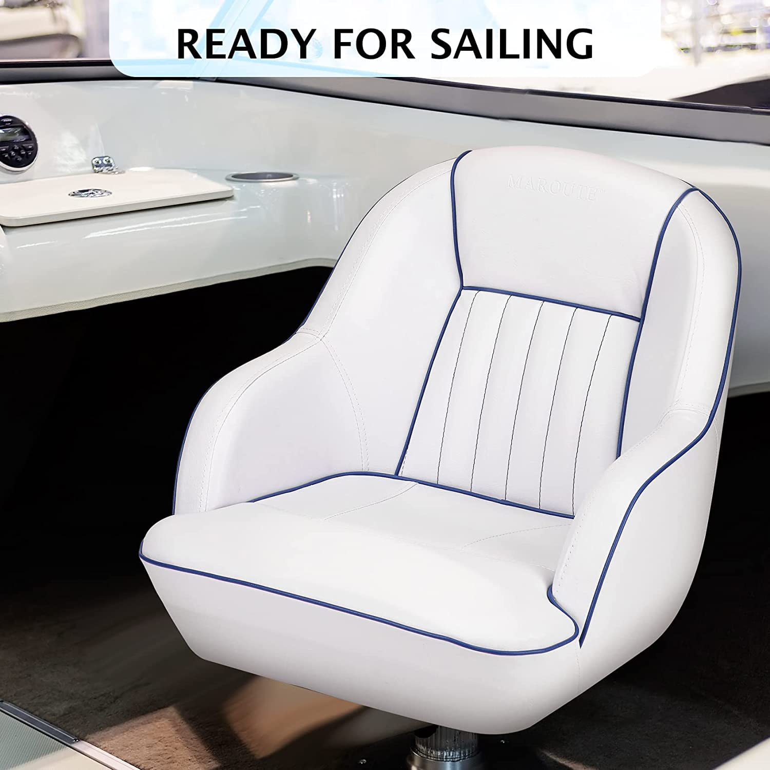 Rugerasy Pontoon Boat Seat - Thickened Sponge Padding,Ergonomic Captain ...