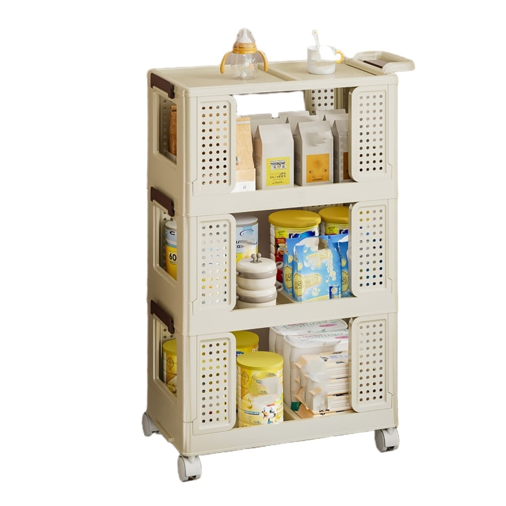 Rugerasy Rolling Storage Cart, 3-Tier Multifunction Storage Organizer ...