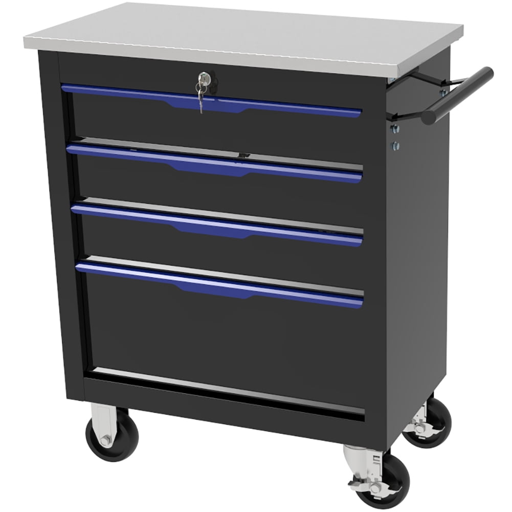 Rugerasy Rolling Tool Chest, 4-Drawer Rolling Tool Box Steel Storage ...