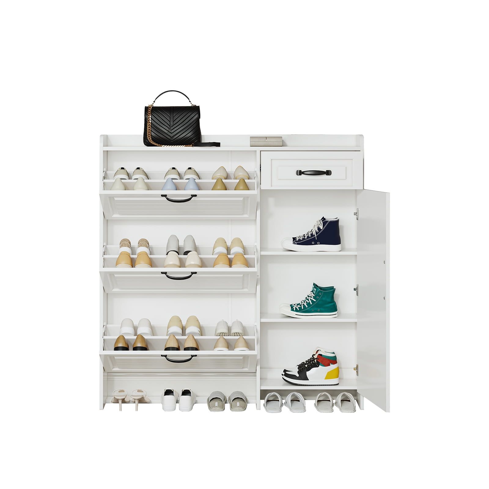 Rugerasy Shoe locker With 4Doors 1 Drawer, Shoe Rack For Living Room ...