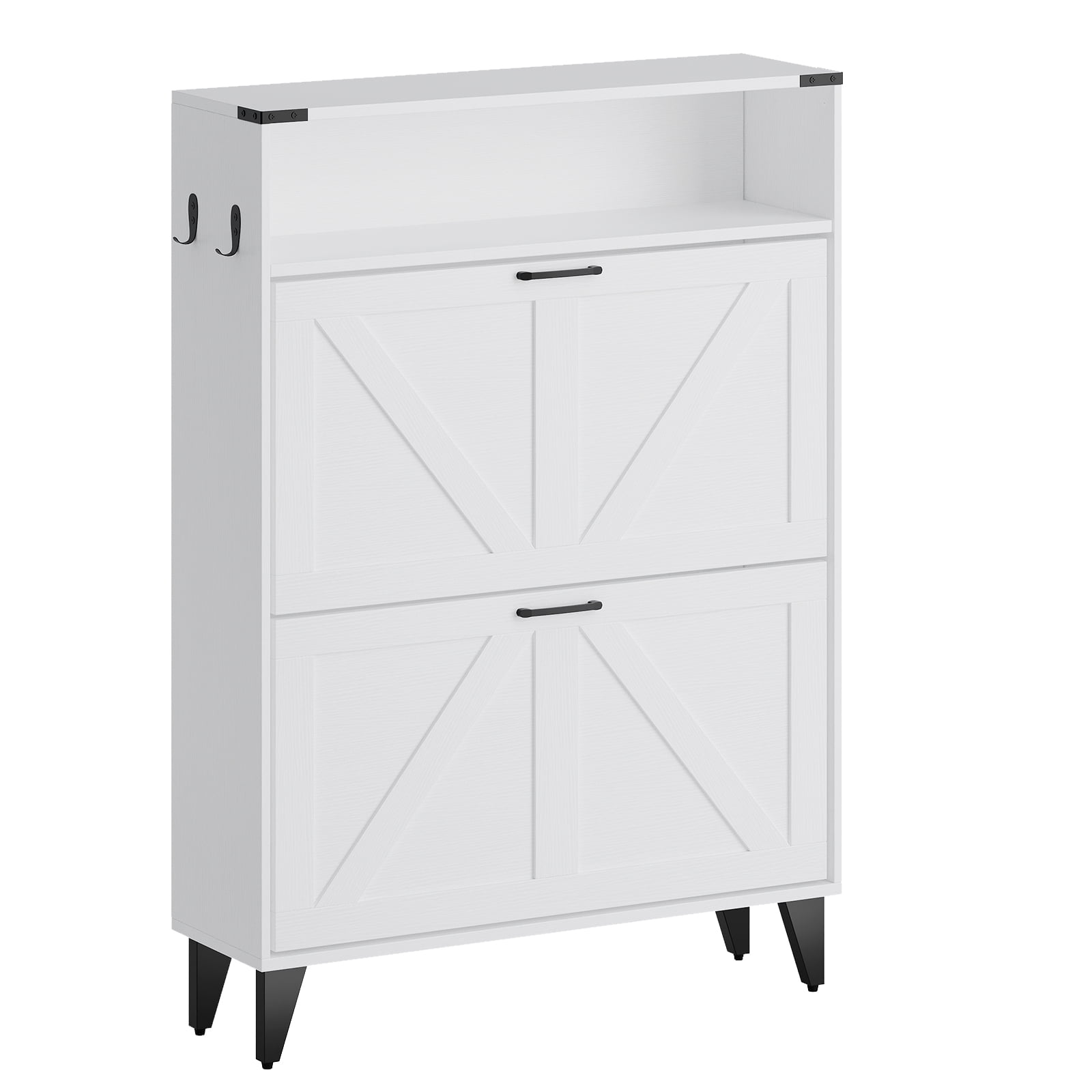 Rugerasy Shoe locker with 2 Flip Drawers, Freestanding Shoe locker ...