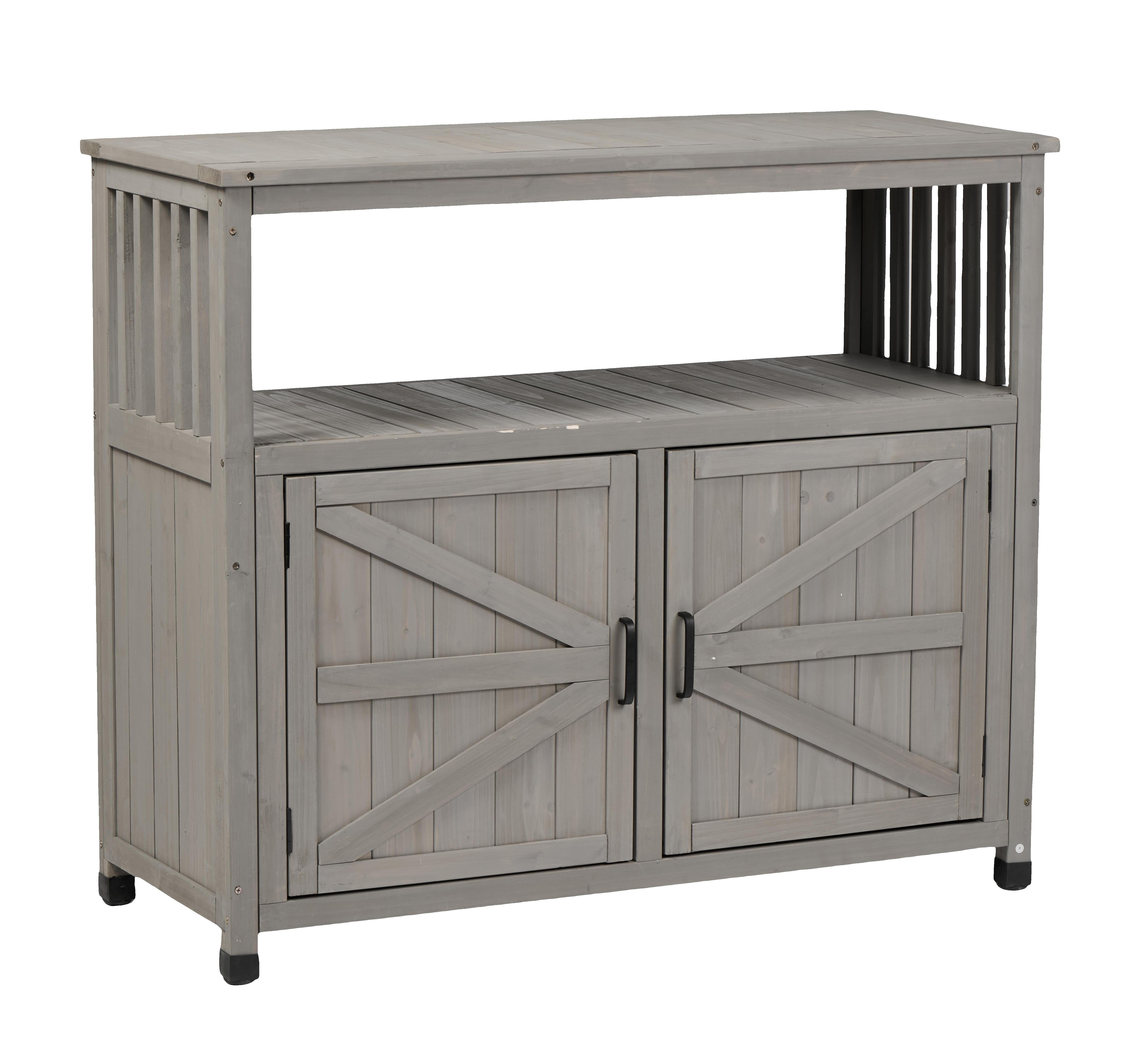 Rugerasy Solid Wood Outdoor Storage Shed with Metal Roof - High ...