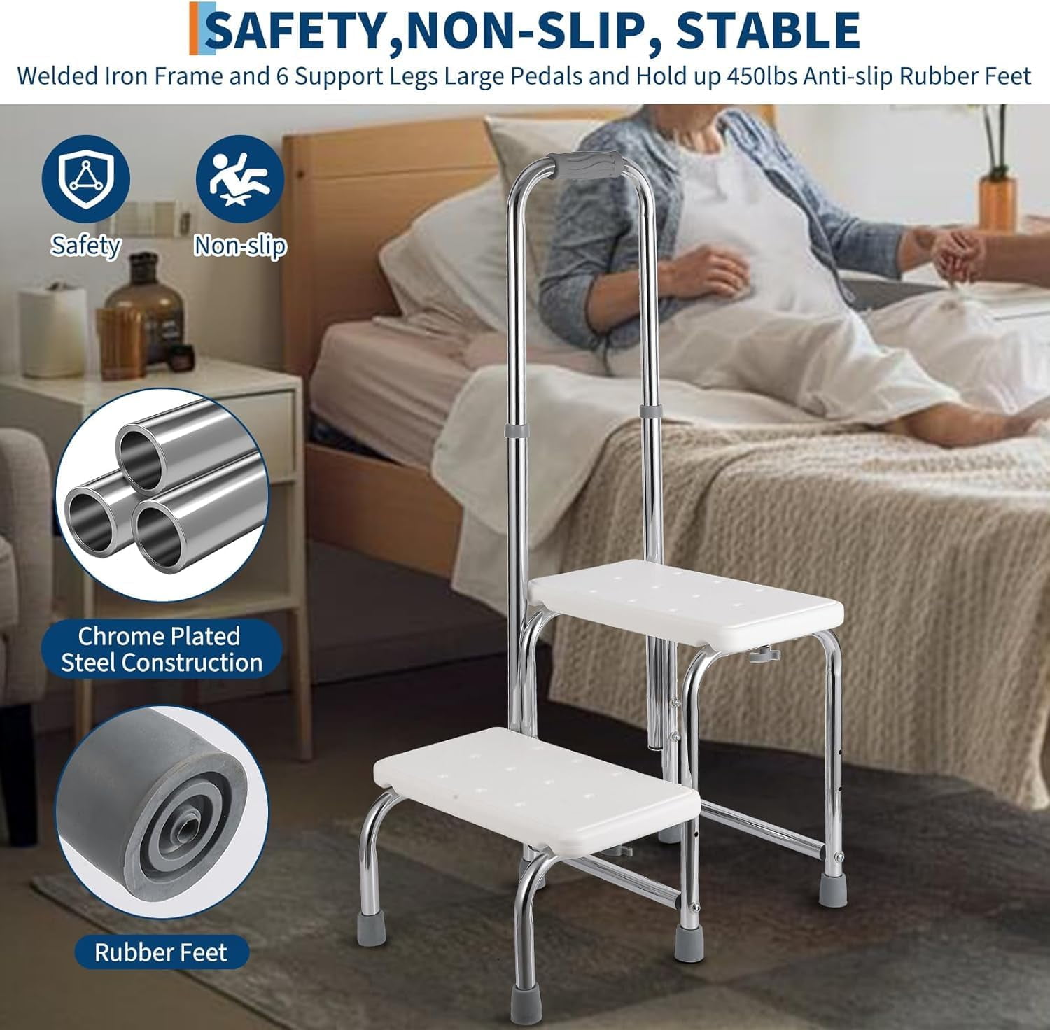 Rugerasy Step Stool with Dual Handle and Non-Skid Platform,Height ...