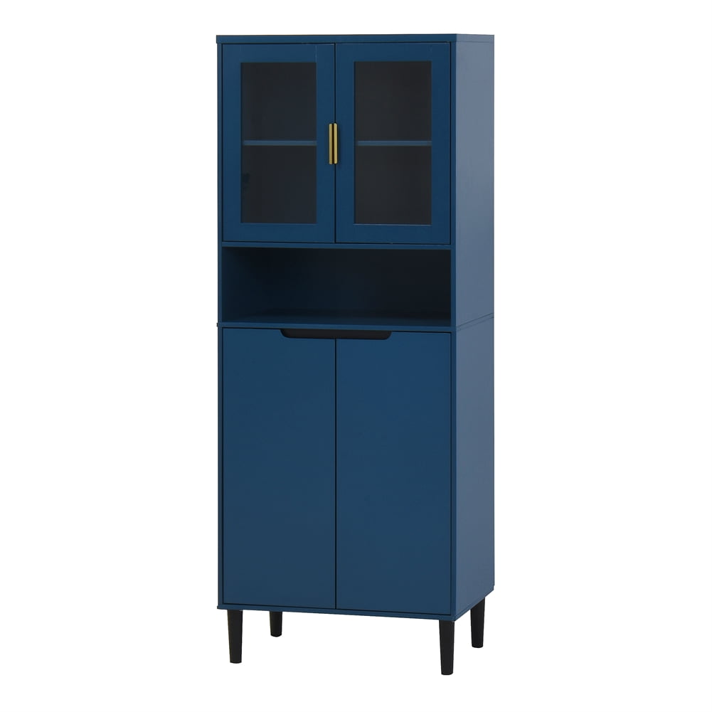 Rugerasy Tall Storage Show locker, Tall Pantry locker With 2 Glass ...