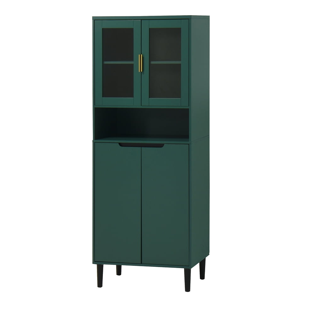 Rugerasy Tall Storage Show locker, Tall Pantry locker With 2 Glass ...